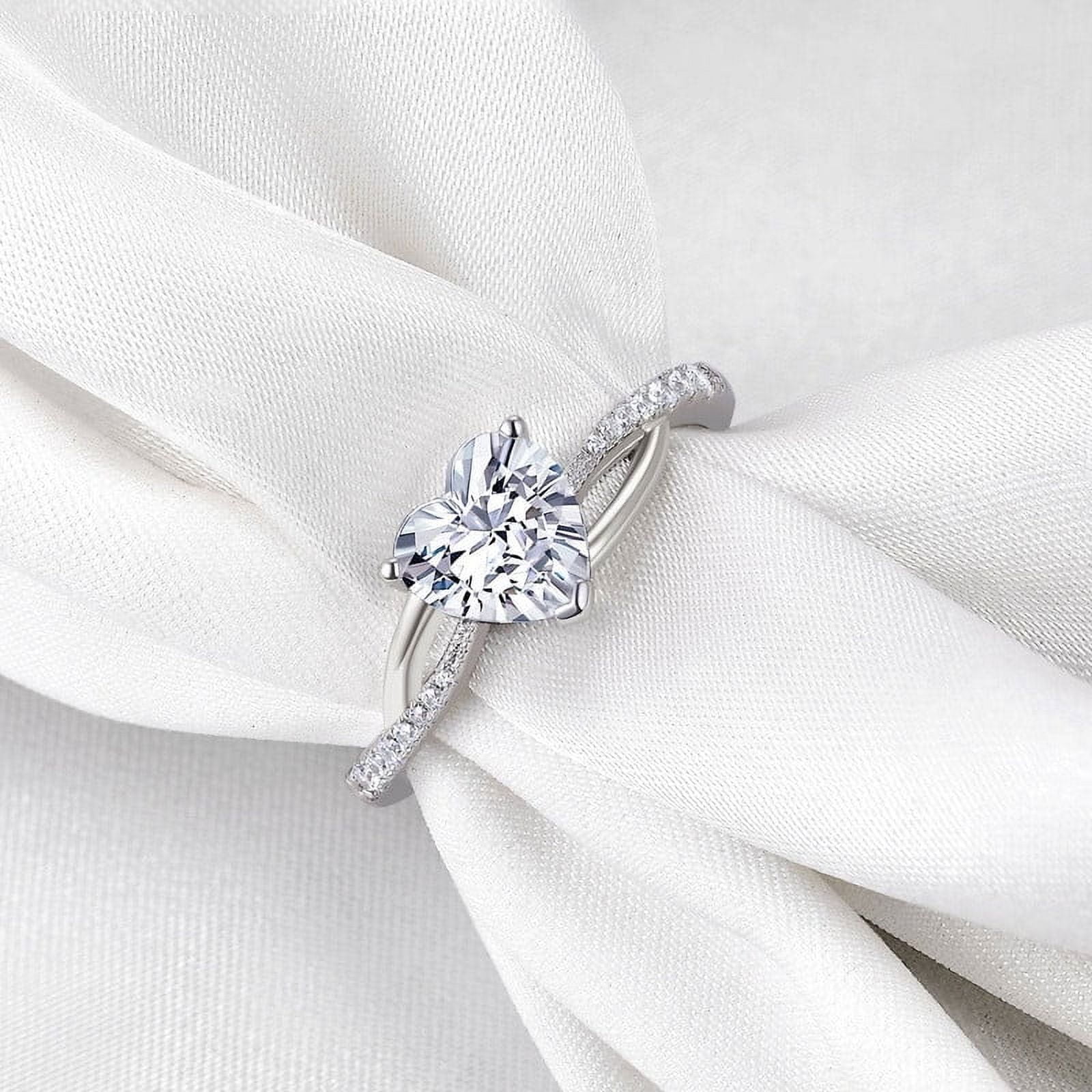 Elise Jewel 2 Ct Heart Cut Lab Created Diamond Rings - 14K White Gold ...