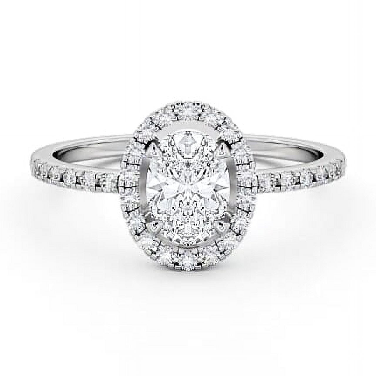 Elise Jewel 2 Ct Oval Cut Diamond Engagement Ring - 14K White Gold ...