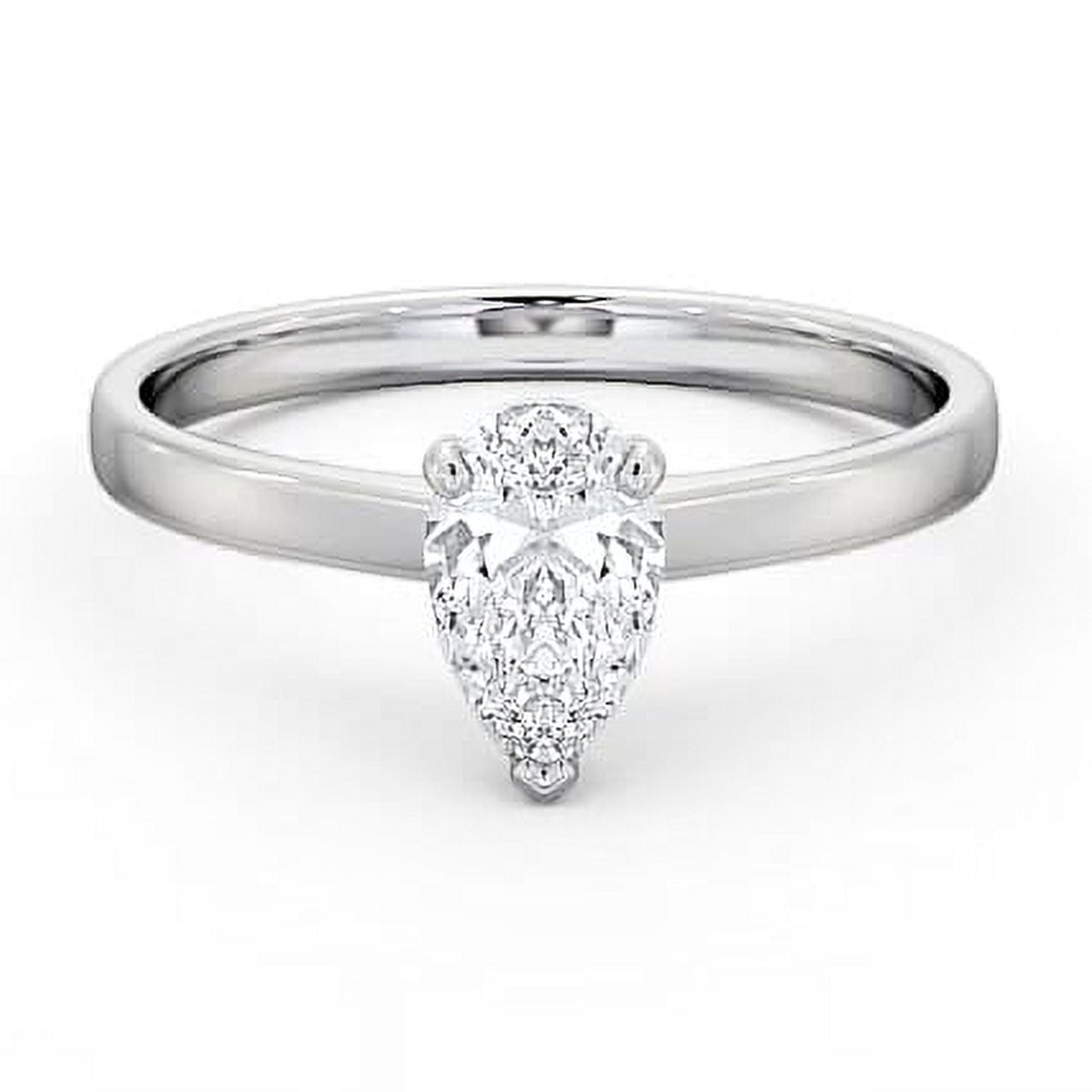 Elise Jewel 2 Ct Pear Cut White Diamond - 14K White Gold Plated ...