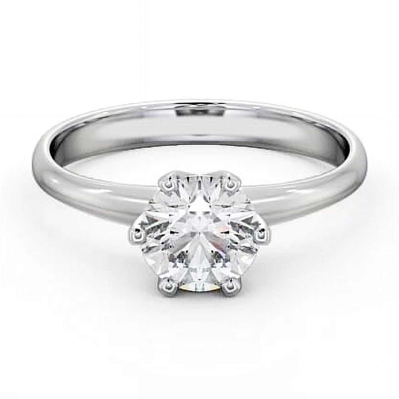 Elise Jewel 2 Ct Round Cut Diamond Engagement Rings - 14K White Gold Plated Wedding Ring for ...