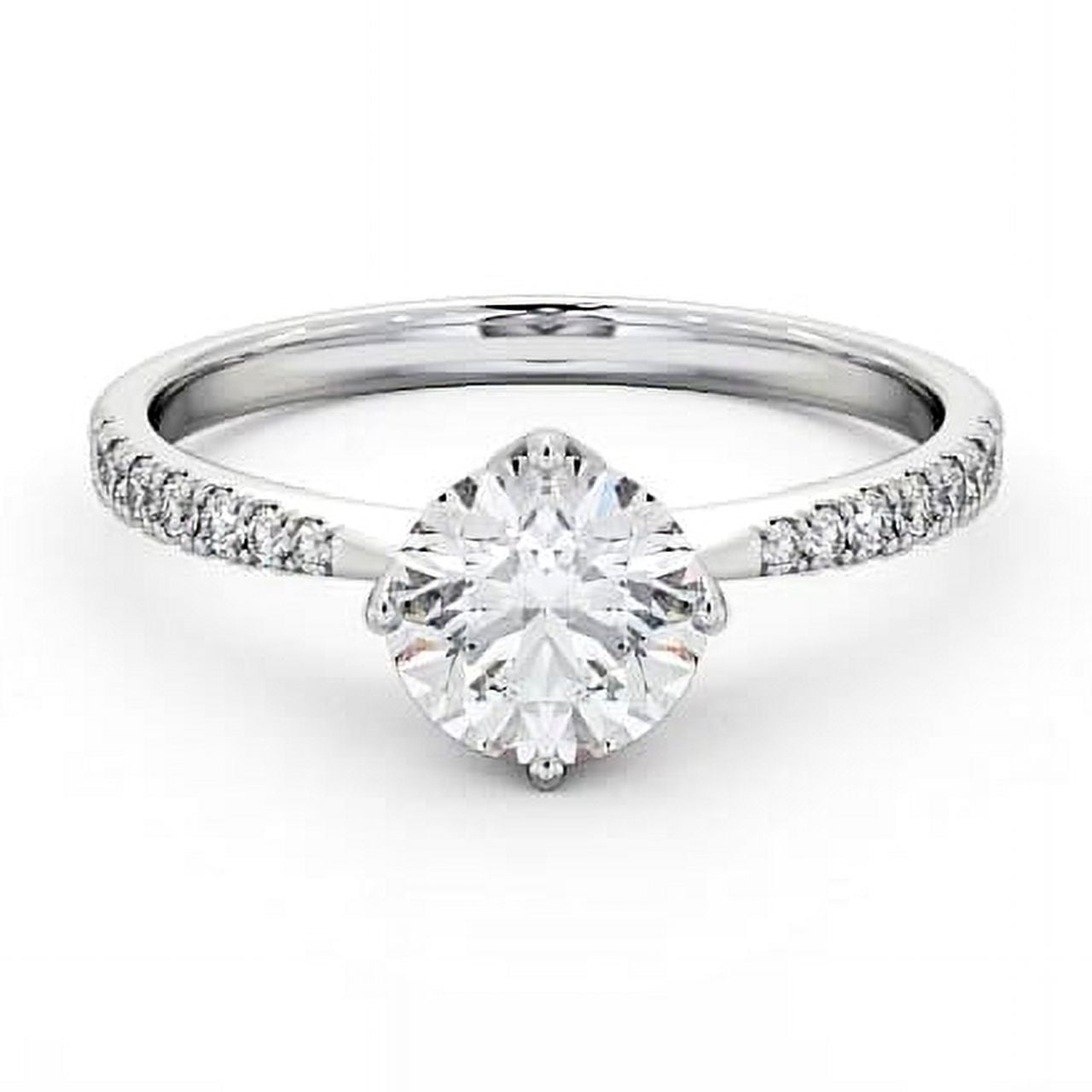 Elise Jewel 2 Ct Round Cut Diamond Wedding Rings - 14K White Gold ...