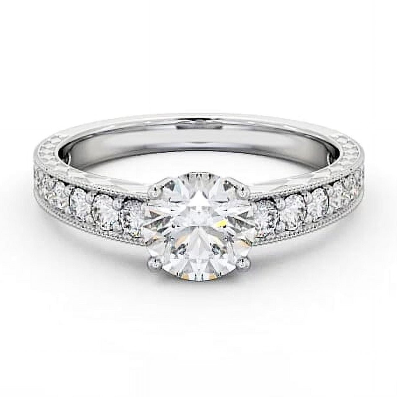 Elise Jewel 2 Ct Round Cut Simulated Diamond Ring for Women - 14K White ...