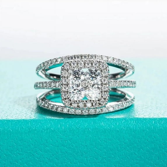 Elise Jewel Brilliant Round Cut 1.7 Ct Lab Created Diamond Women's ...