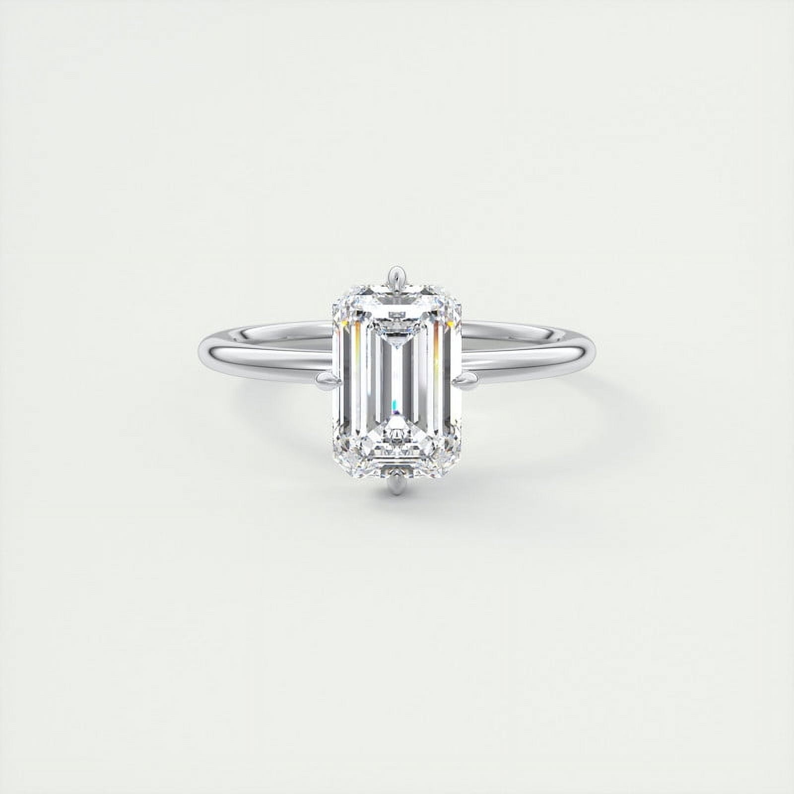 Elise Jewel Excellent 2 Ct Emerald Cut Diamond Ring - 14K White Gold ...