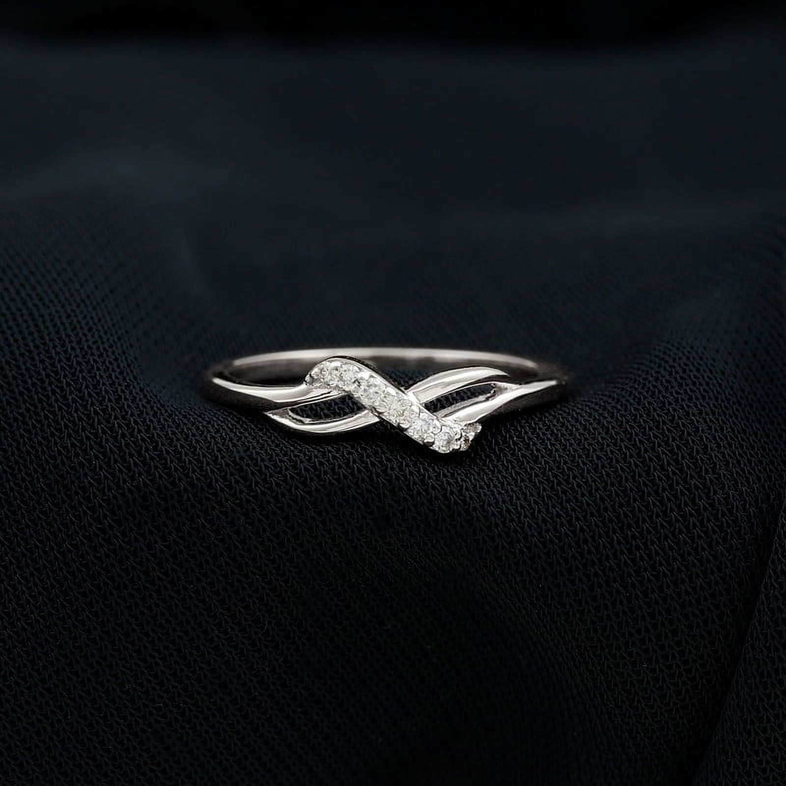 Elise Jewel Infinity Cross Over Shank Engagement Ring - Round Cut 1.4 ...