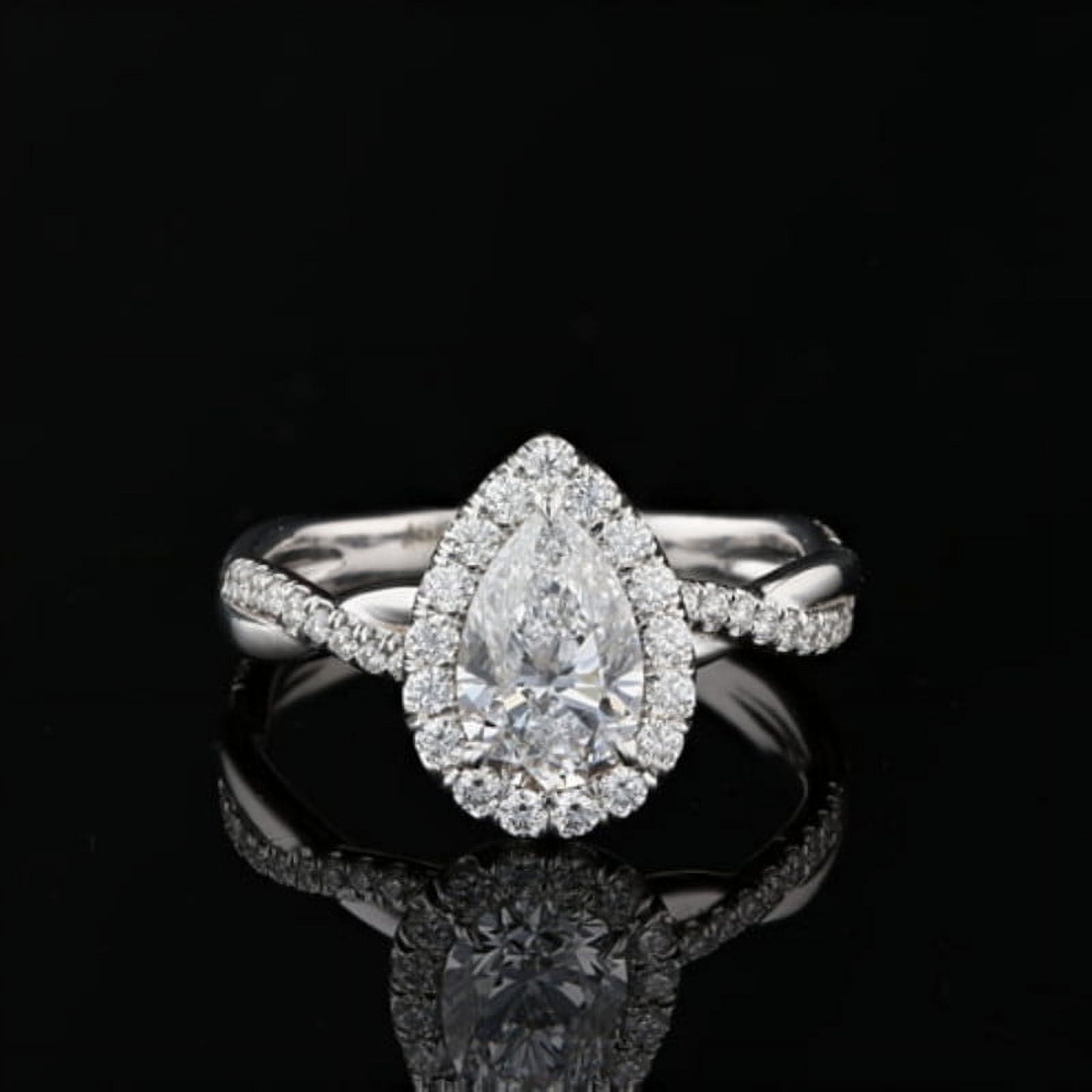 Elise Jewel Oval Cut 1.7 Ct Diamond Wedding Rings - 14K White Gold ...