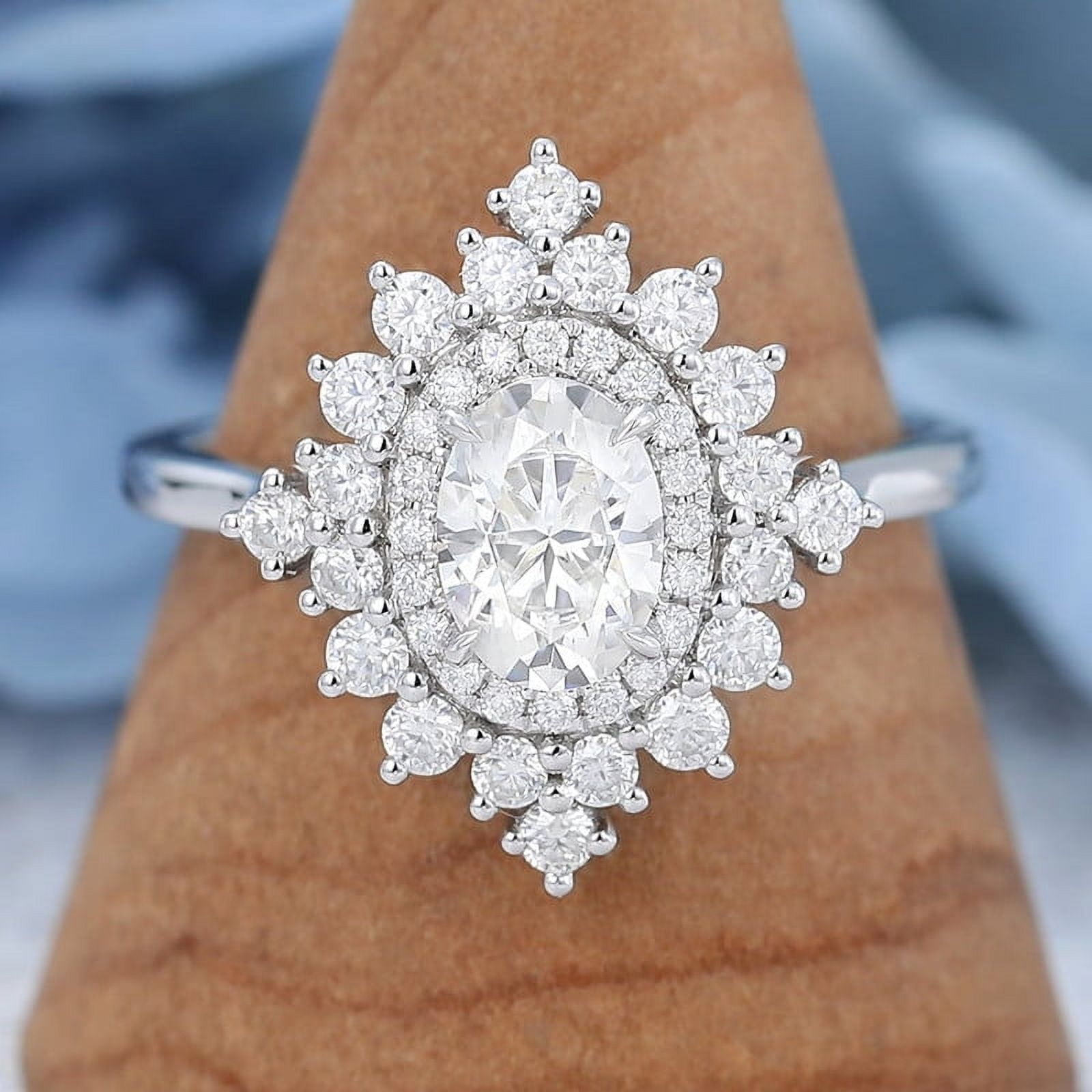 Elise Jewel Oval Cut Excellent 3 Ct Diamond Ring For Women's - 14K ...