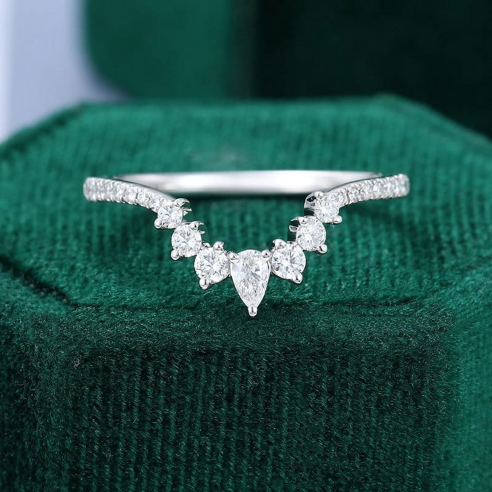 Elise Jewel Pear Cut Excellent 1.3 Ct Diamond Ring For Women's - Silver ...