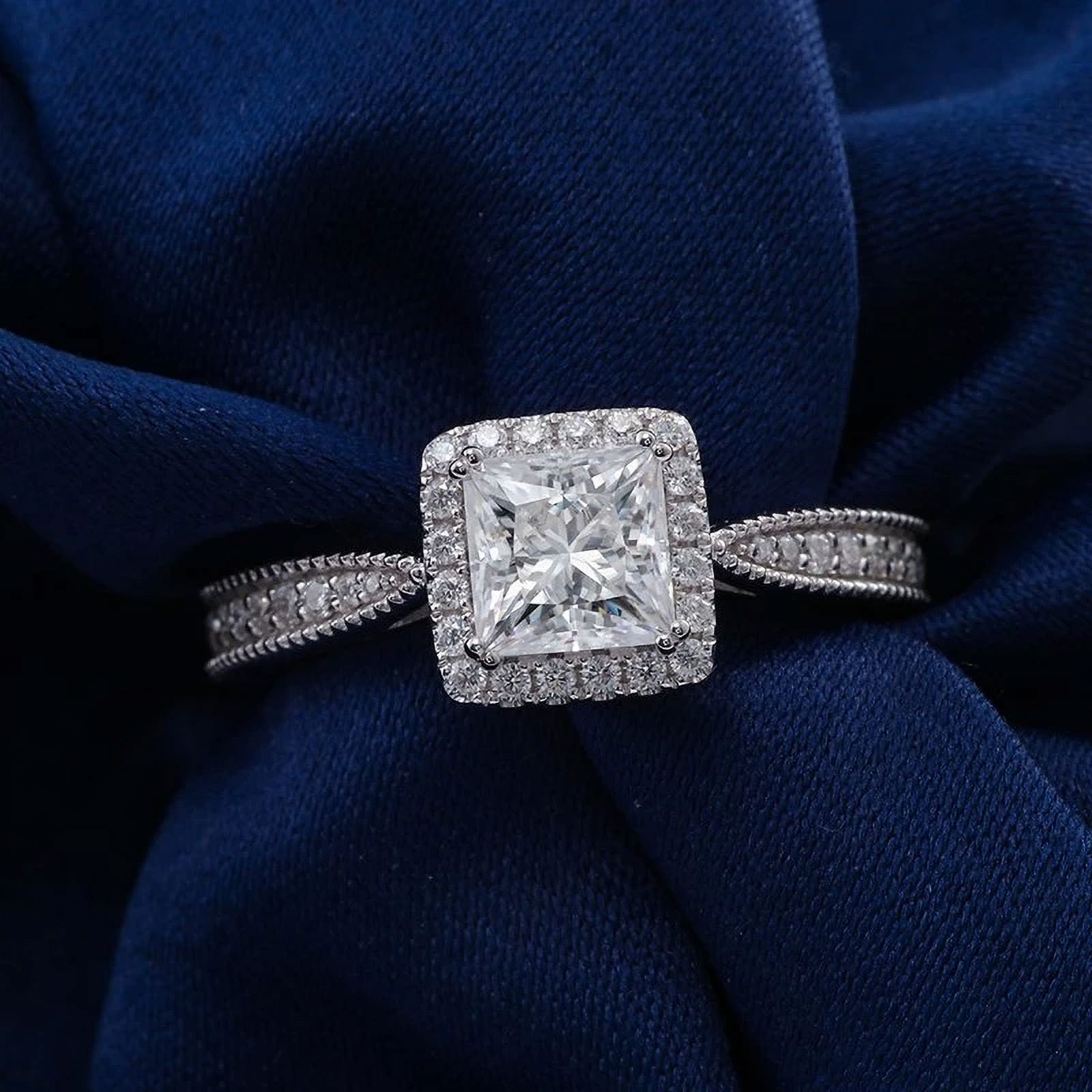 Elise Jewel Princess Cut Excellent 1.8 Ct Diamond Ring For Women's ...