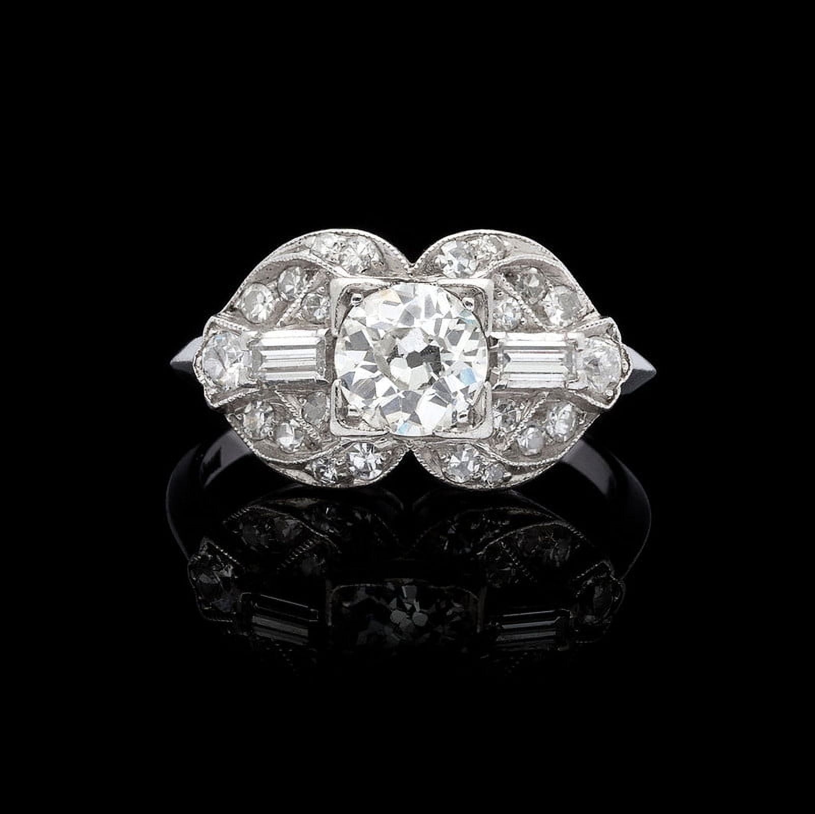 Elise Jewel Round Cut 1.6 Ct Diamond Rings - 14K White Gold Plated ...