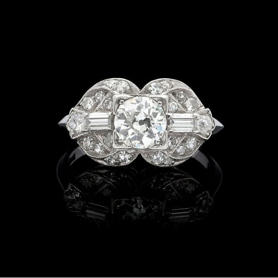 Elise Jewel Round Cut 1.6 Ct Diamond Rings - 14K White Gold Plated ...