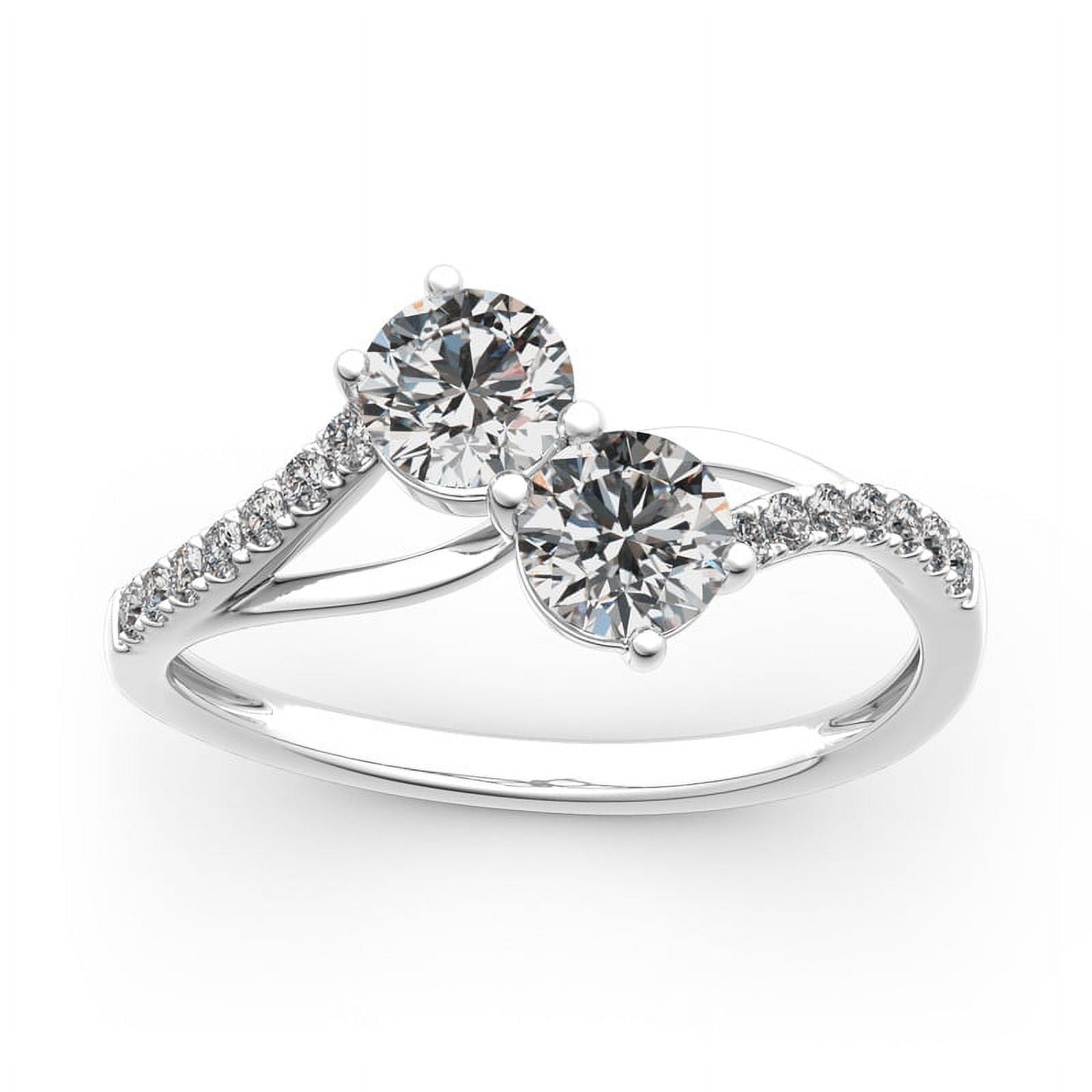 Elise Jewel Silver 14K White Gold Plated Diamond Ring - 3 Ct Round Brilliant Cut Diamond Rings ...