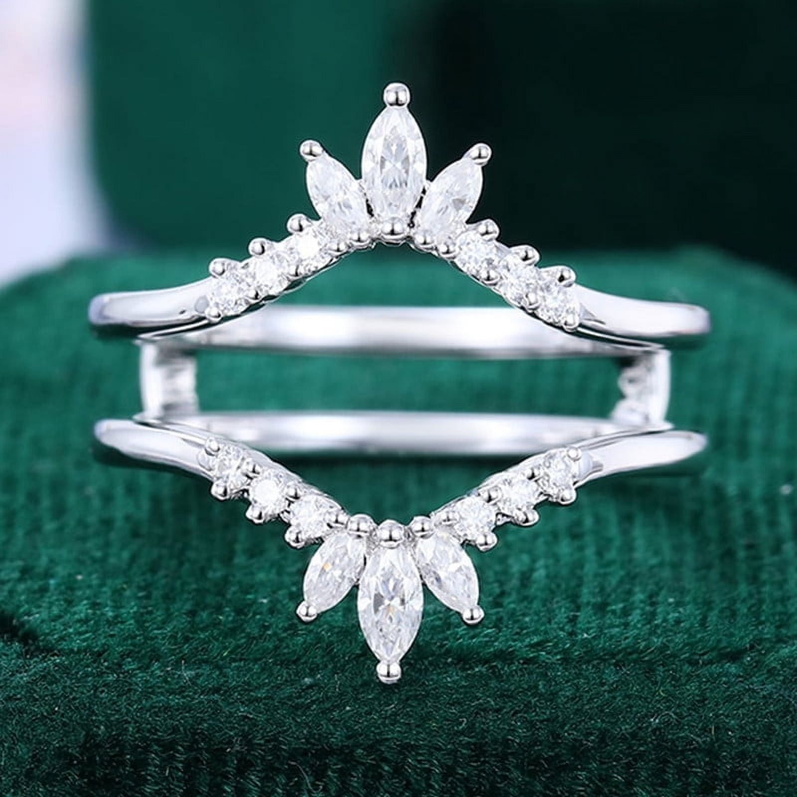 Elise Jewel Silver 14K White Gold Plated Ring - Marquise Cut Excellent ...