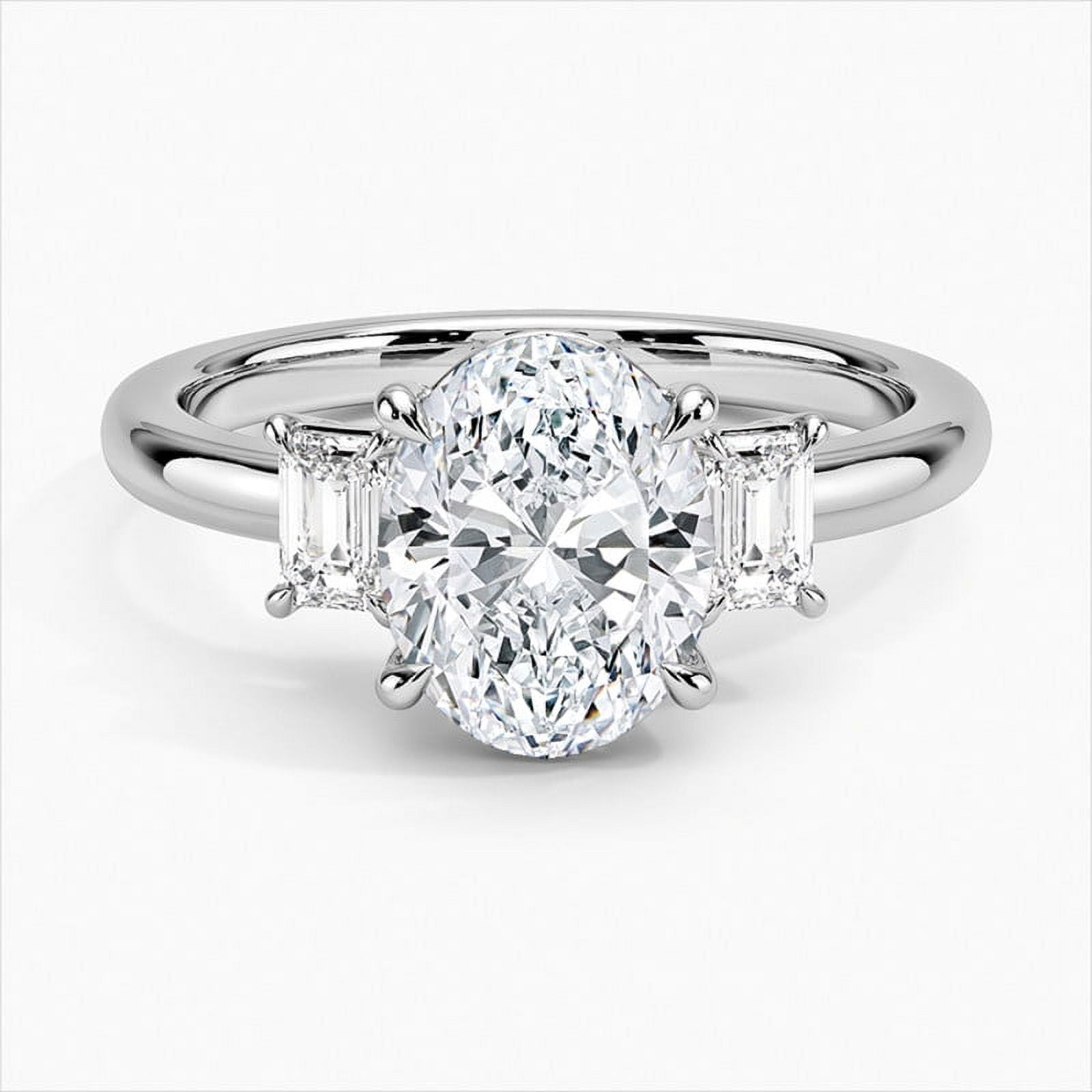 Elise Jewel Stamped 14K White Gold Plated 2.75 Ct Oval Cut Diamond ...