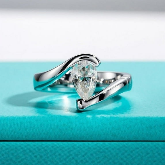 Elise Jewel Stamped 14K White Gold Plated Classic Engagement Ring - 2.1 ...