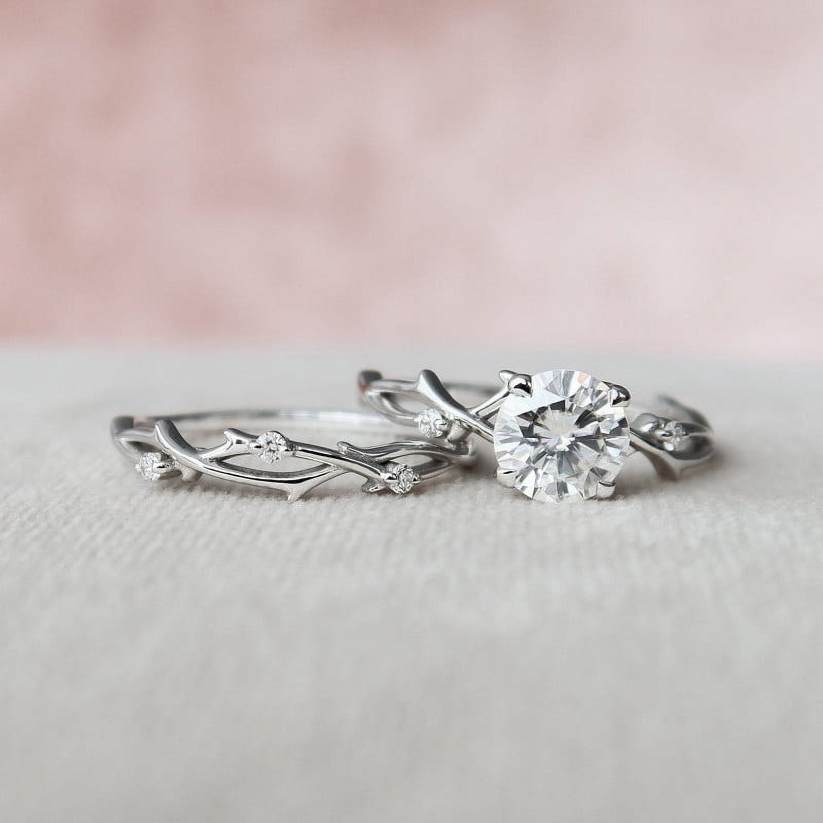 Elise Jewel White Gold Plated 14K Diamond Ring - 2 Ct Round Cut Lab ...