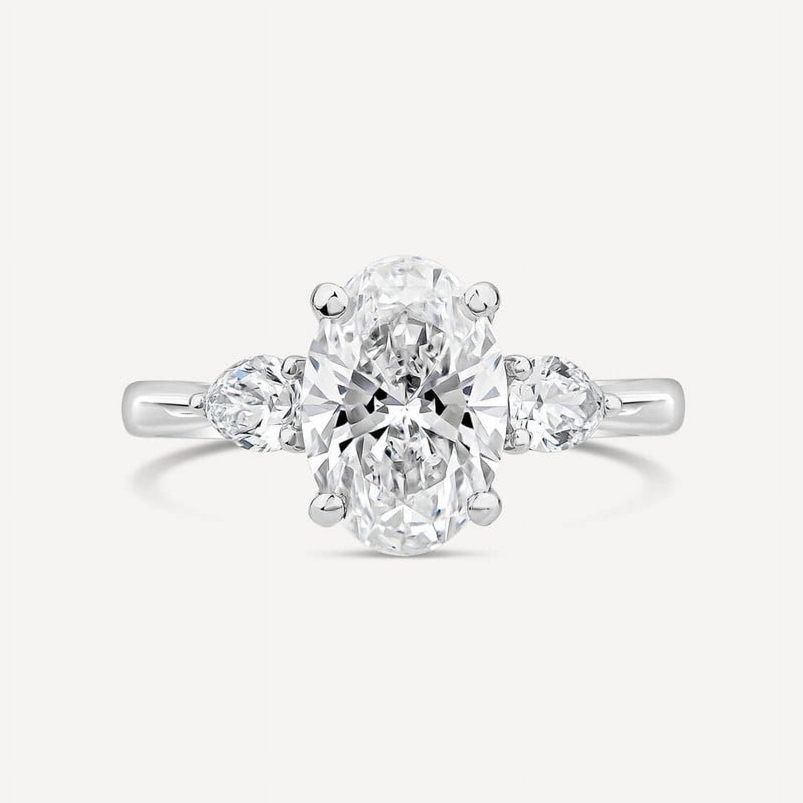 Elise Jewel White Gold Plated 14K Diamond Ring - 2 Ct VVS1/D Oval Cut ...