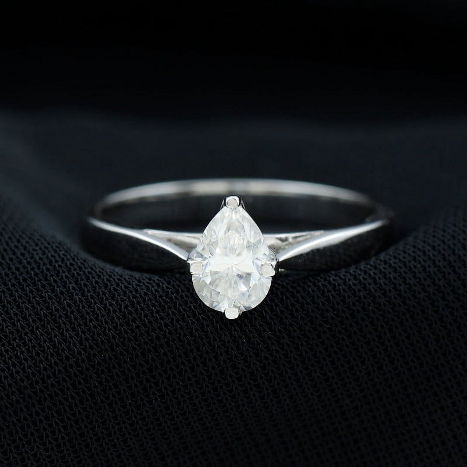 Elise Jewel White Pear Cut 1.6 Ct Lab Created Simulated Diamond Wedding ...