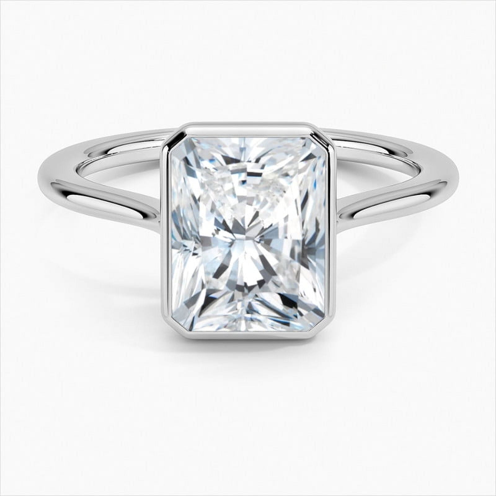 Elise Jewelry 1.79 Ct Radiant Cut Moissanite Ring - 14K White Gold ...