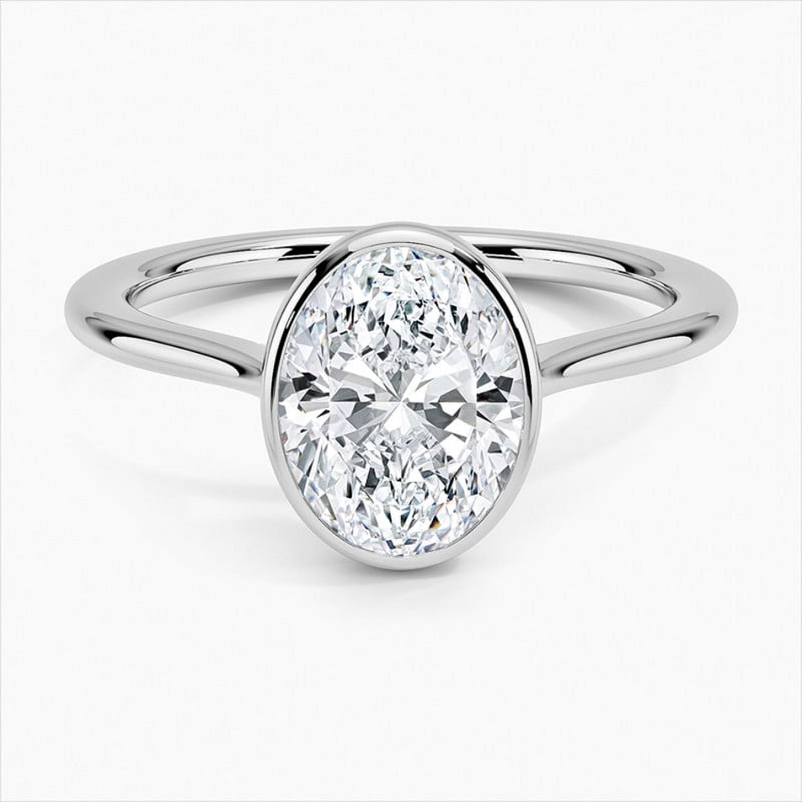 Elise Jewelry 1.82 Ct Oval Cut Moissanite Ring for Her - 14K White Gold ...