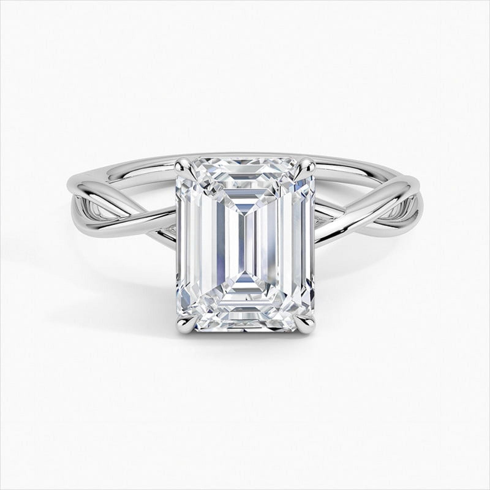 Elise Jewelry 1.97 Ct Emerald Cut Moissanite Engagement Ring - 14K ...