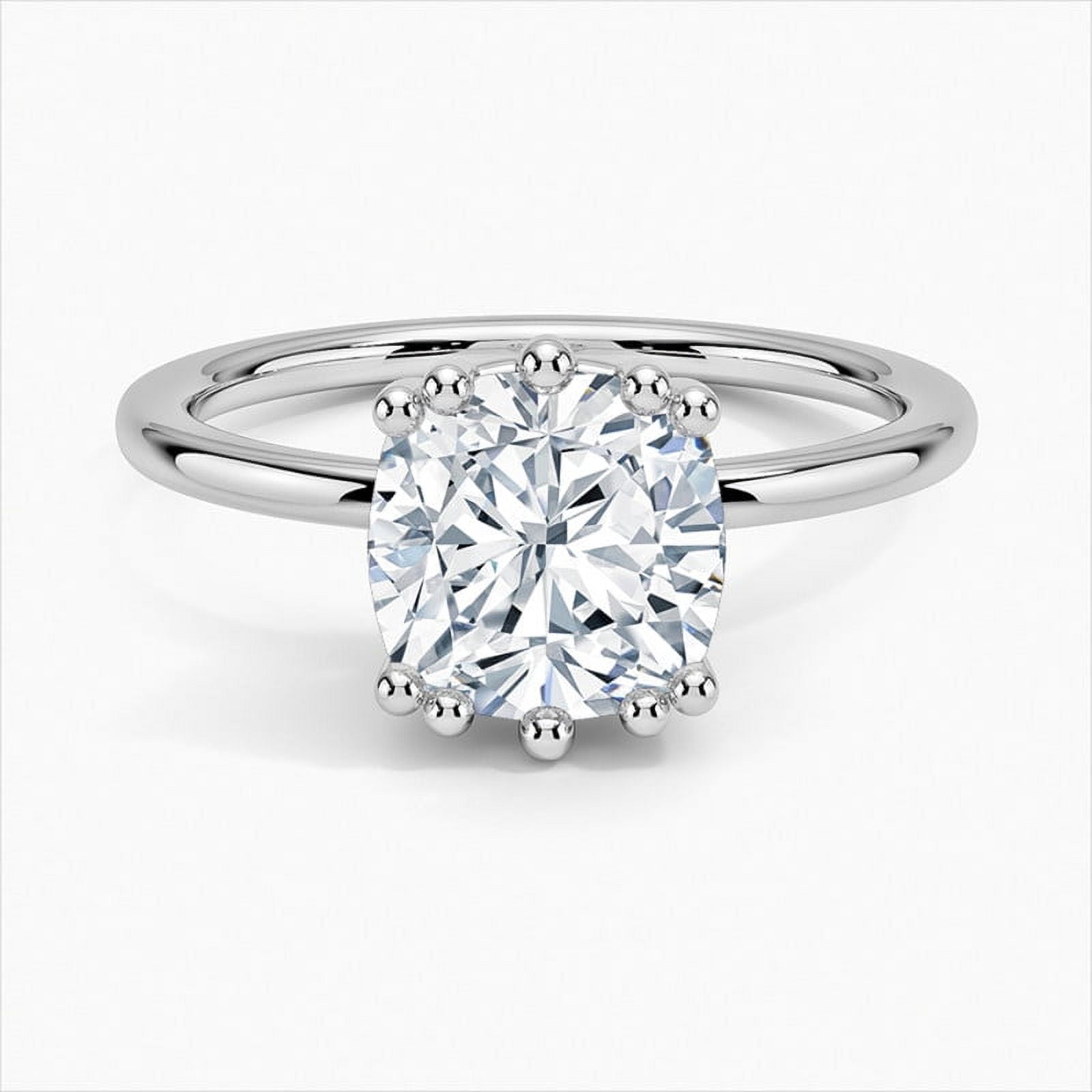 Elise Jewelry 14K White Gold Pated 1.89 Ct Cushion Cut Excellent ...