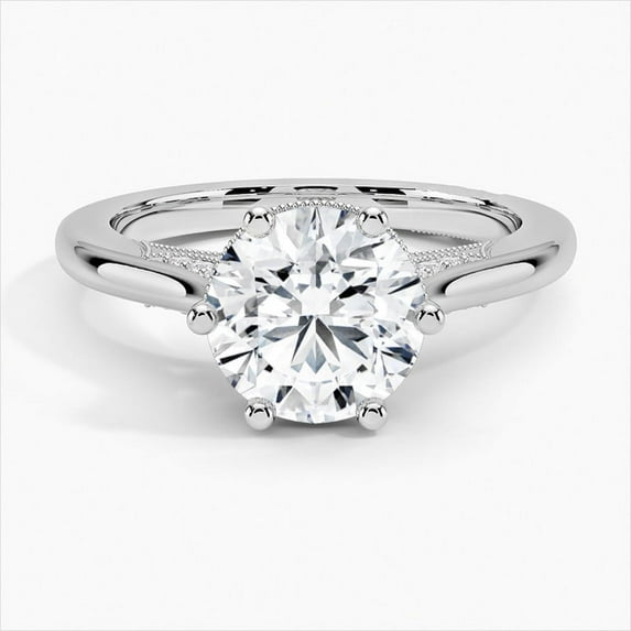 Elise Jewelry 14K White Gold Pated 1.89 Ct Moissanite Ring - Brilliant ...
