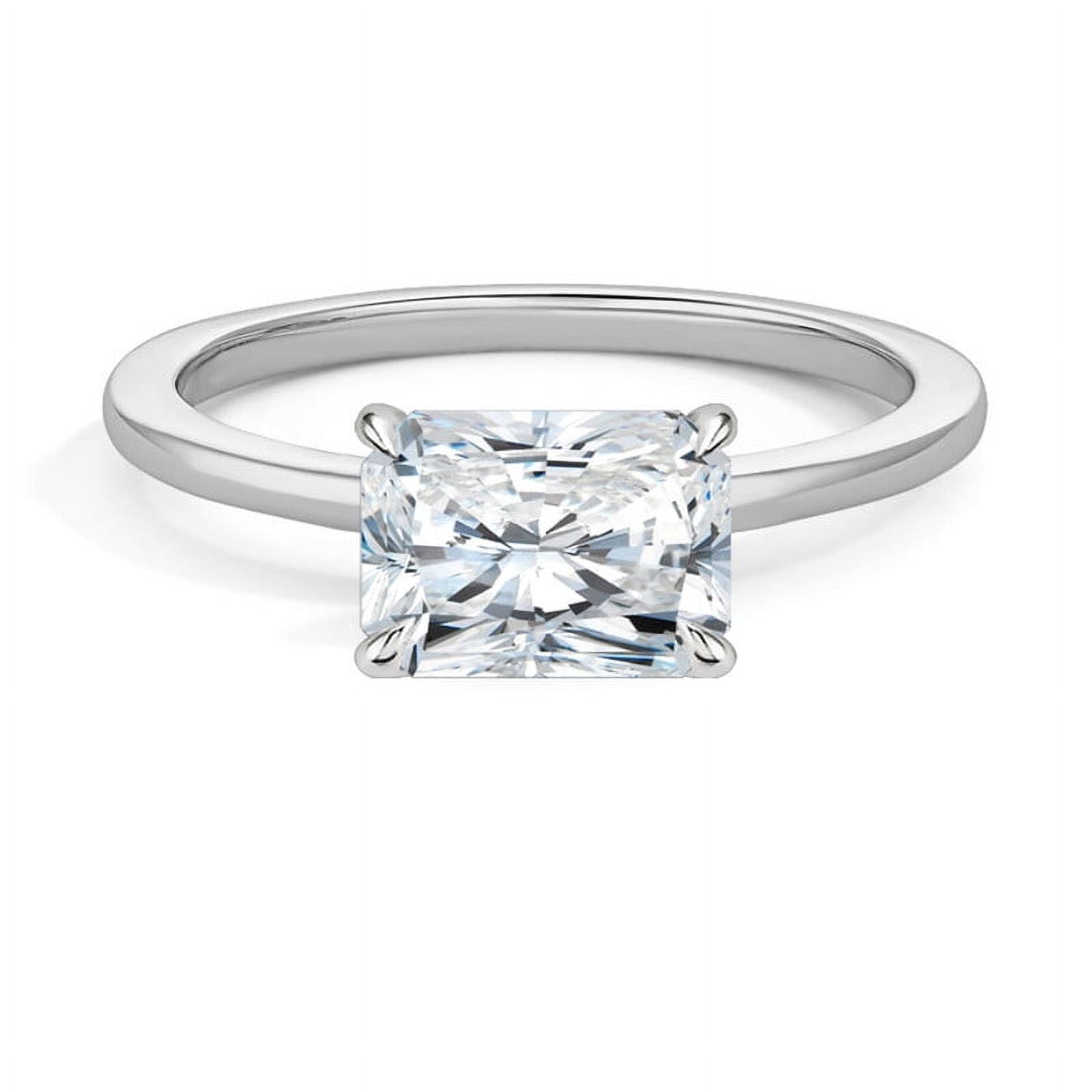 Elise Jewelry 14K White Gold Pated 1.91 Ct Radiant Cut Moissanite ...