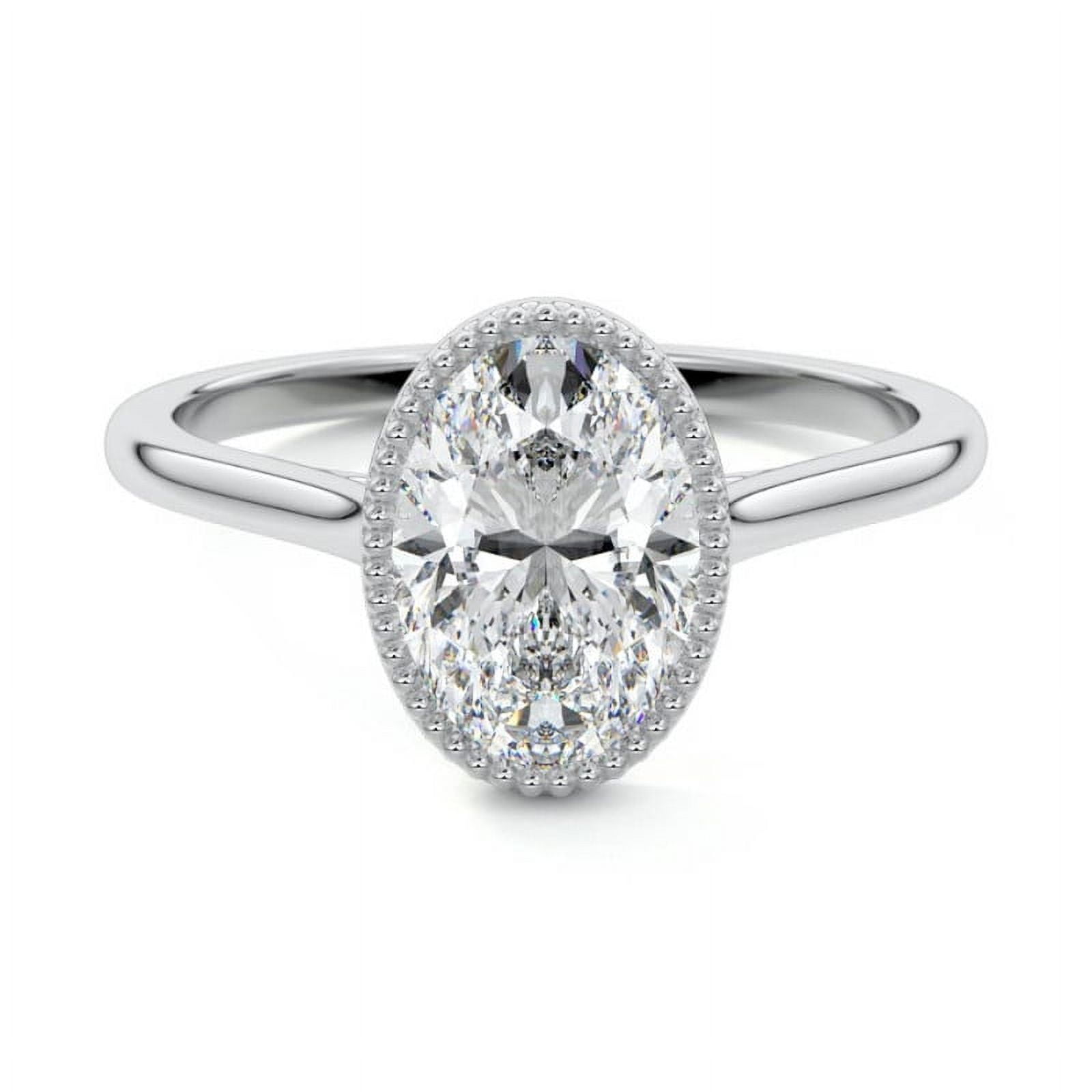 Elise Jewelry 14K White Gold Plated 1.69 Ct Oval Cut Moissanite Ring ...
