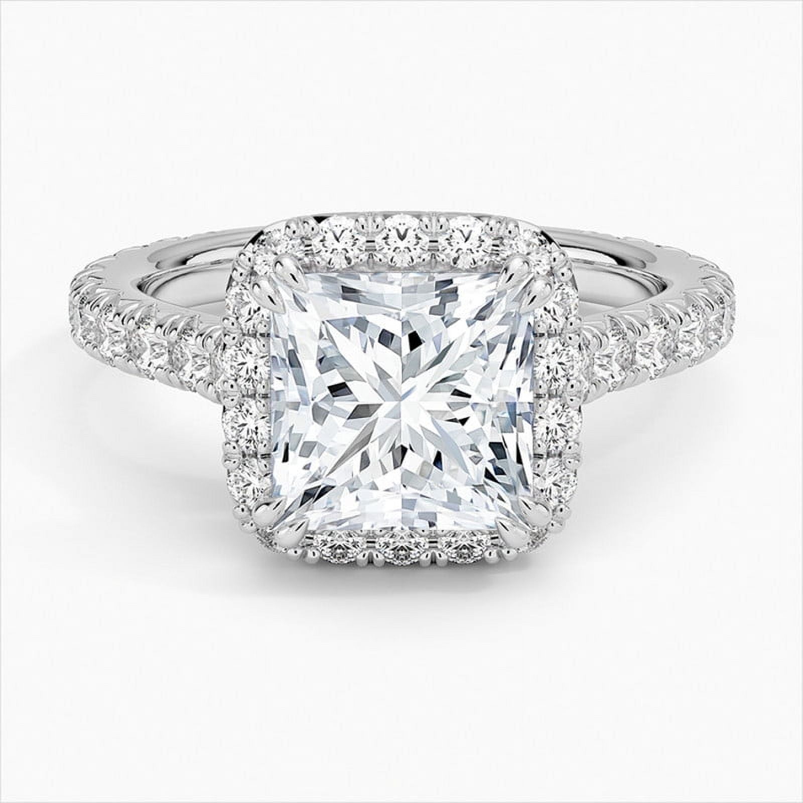 Elise Jewelry 14K White Gold Plated 1.72 Ct Princess Cut Lab Created ...