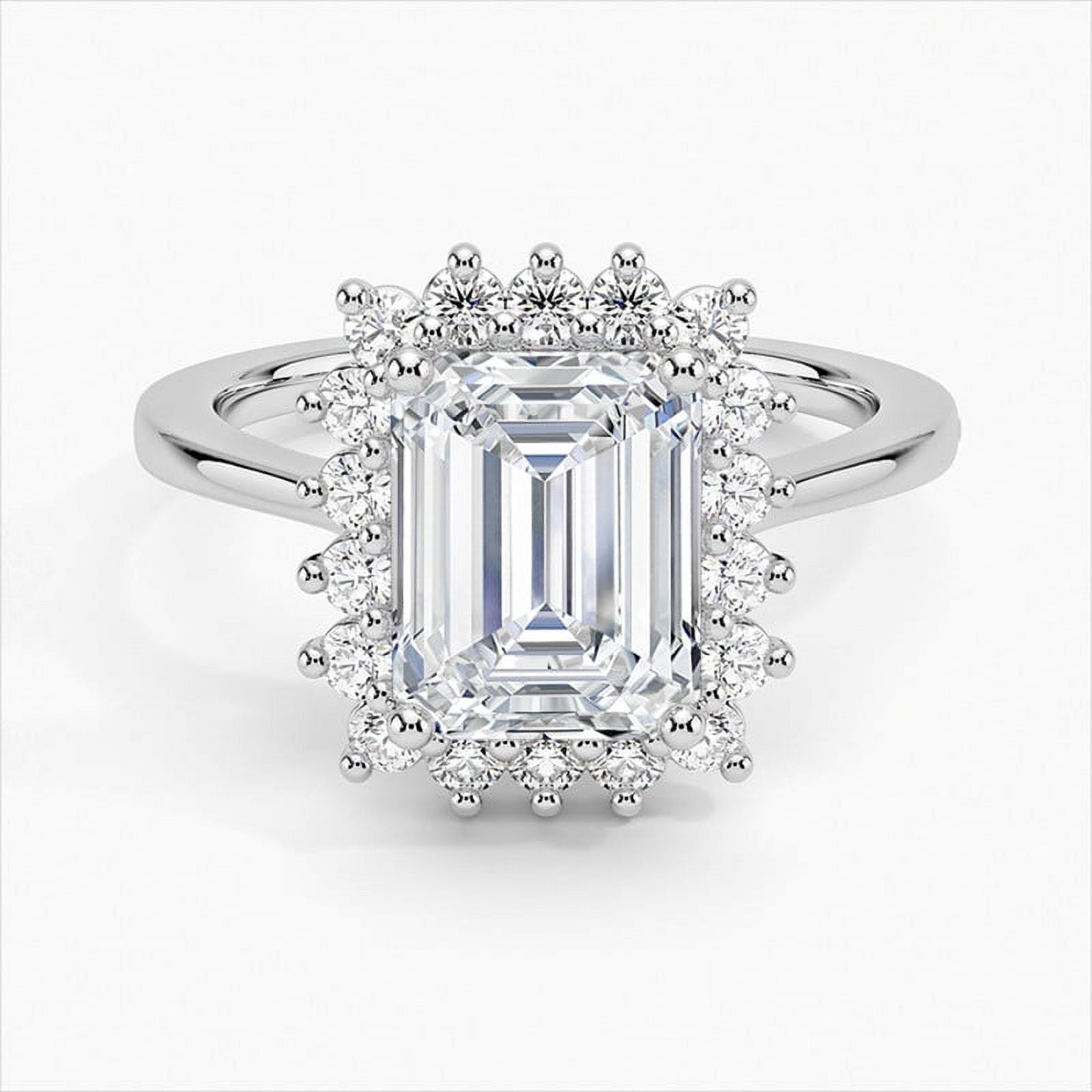 Elise Jewelry 14K White Gold Plated 1.79 Ct Emerald Cut Moissanite Ring ...