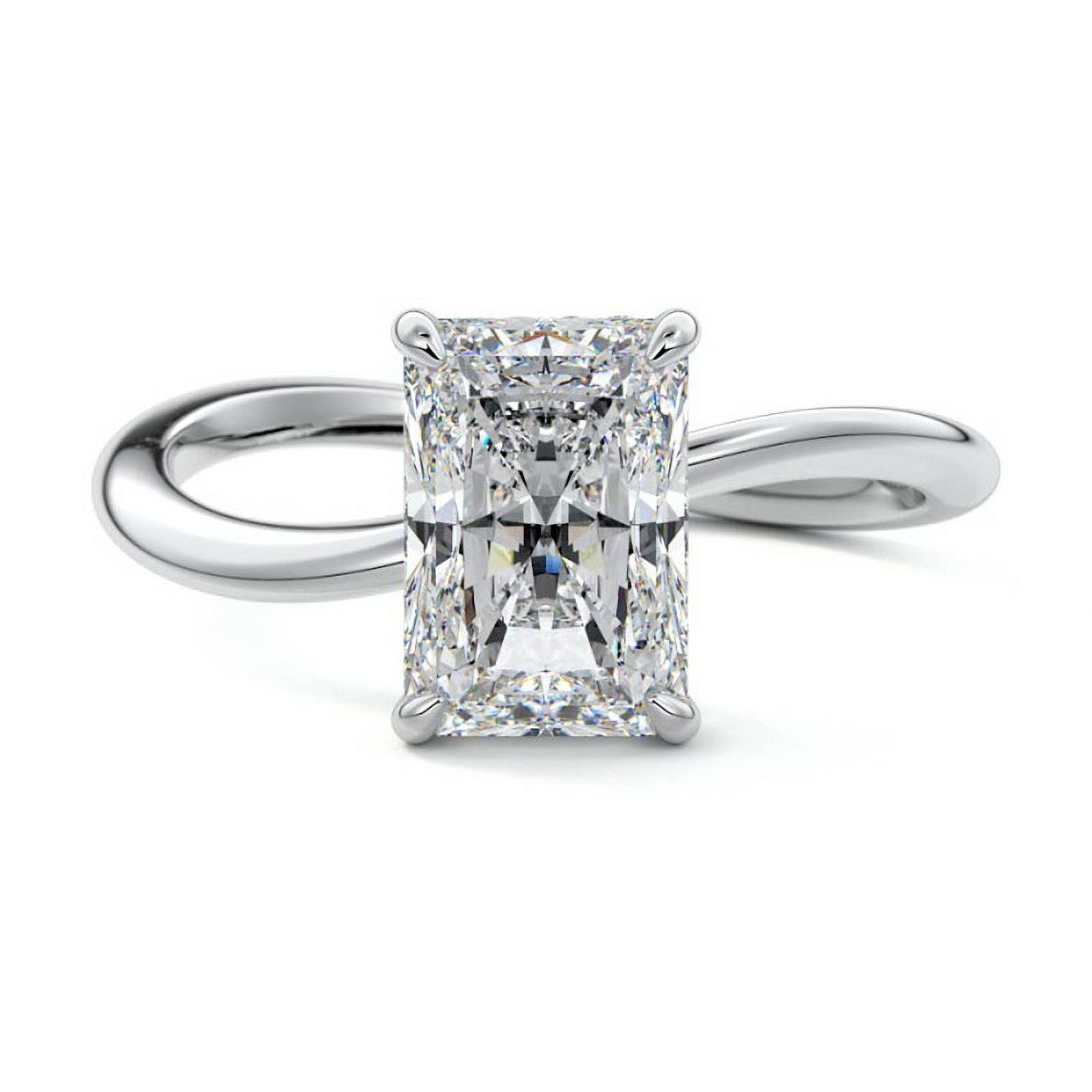 Elise Jewelry 14K White Gold Plated 1.79 Ct Radiant Cut Moissanite Ring ...