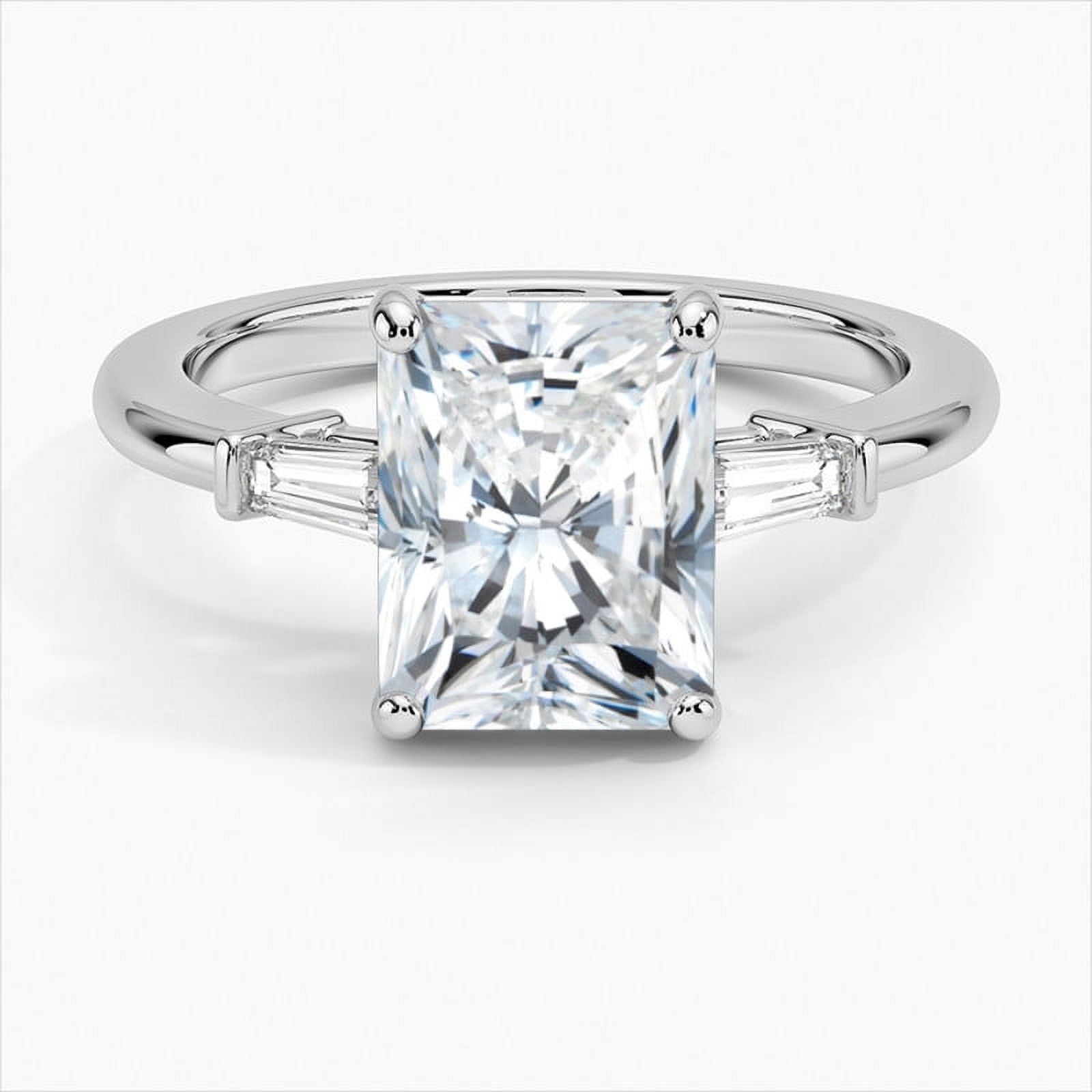Elise Jewelry 14K White Gold Plated 2.17 Ct Radiant Cut Moissanite Ring ...