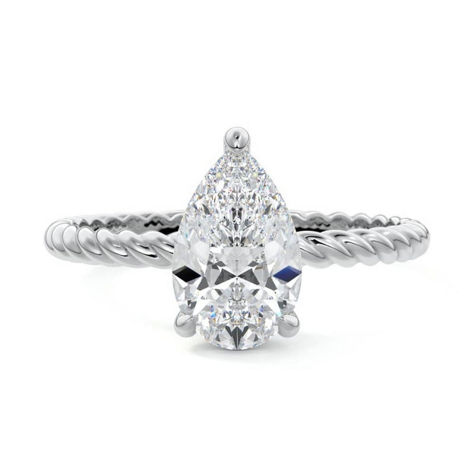 Elise Jewelry 14K White Gold Plated Pear Cut 1.79 Ct VVS1/E-F Moissanite Ring - Elegant ...