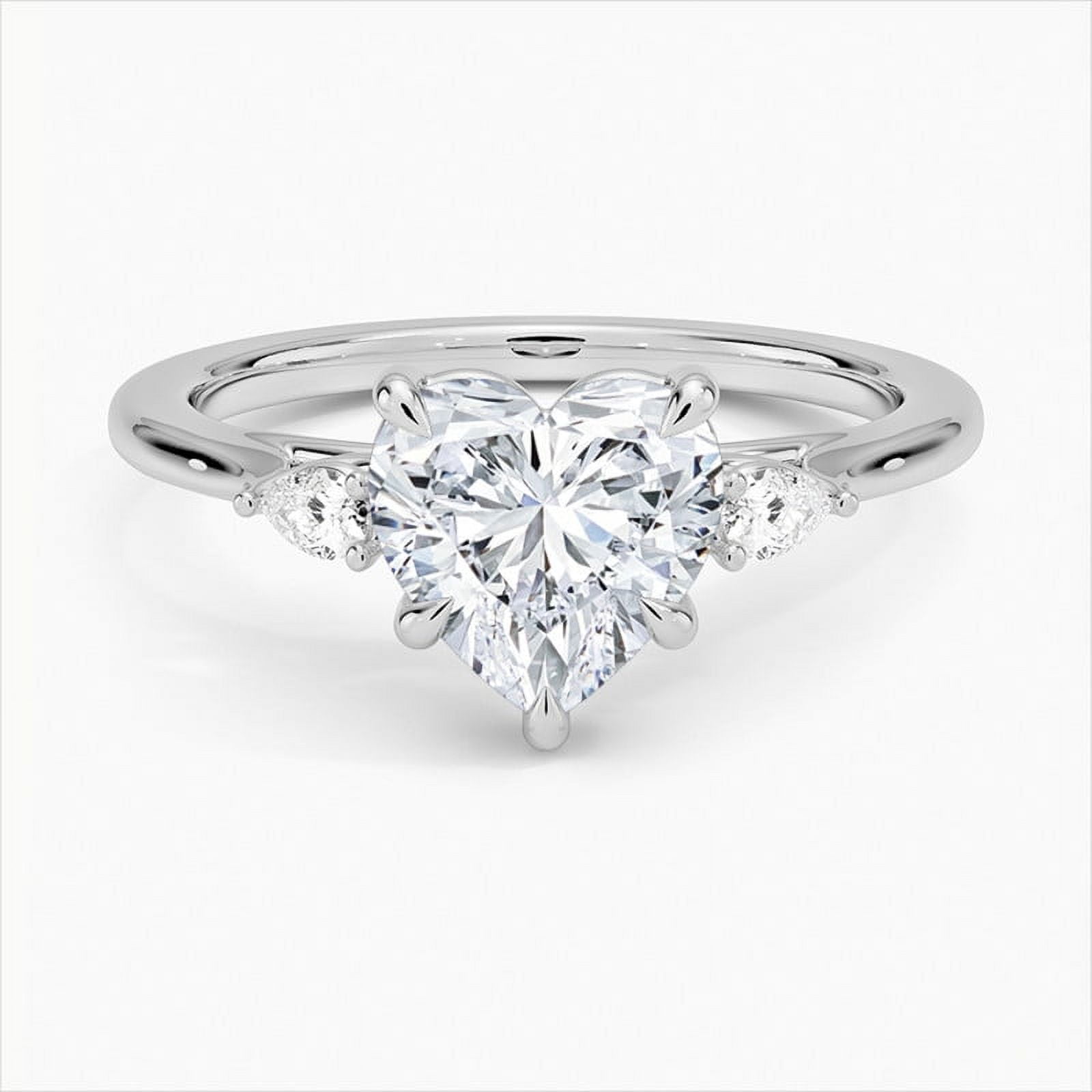 Elise Jewelry 2.06 Ct Heart Cut Engagement Ring - 14K White Gold Plated ...