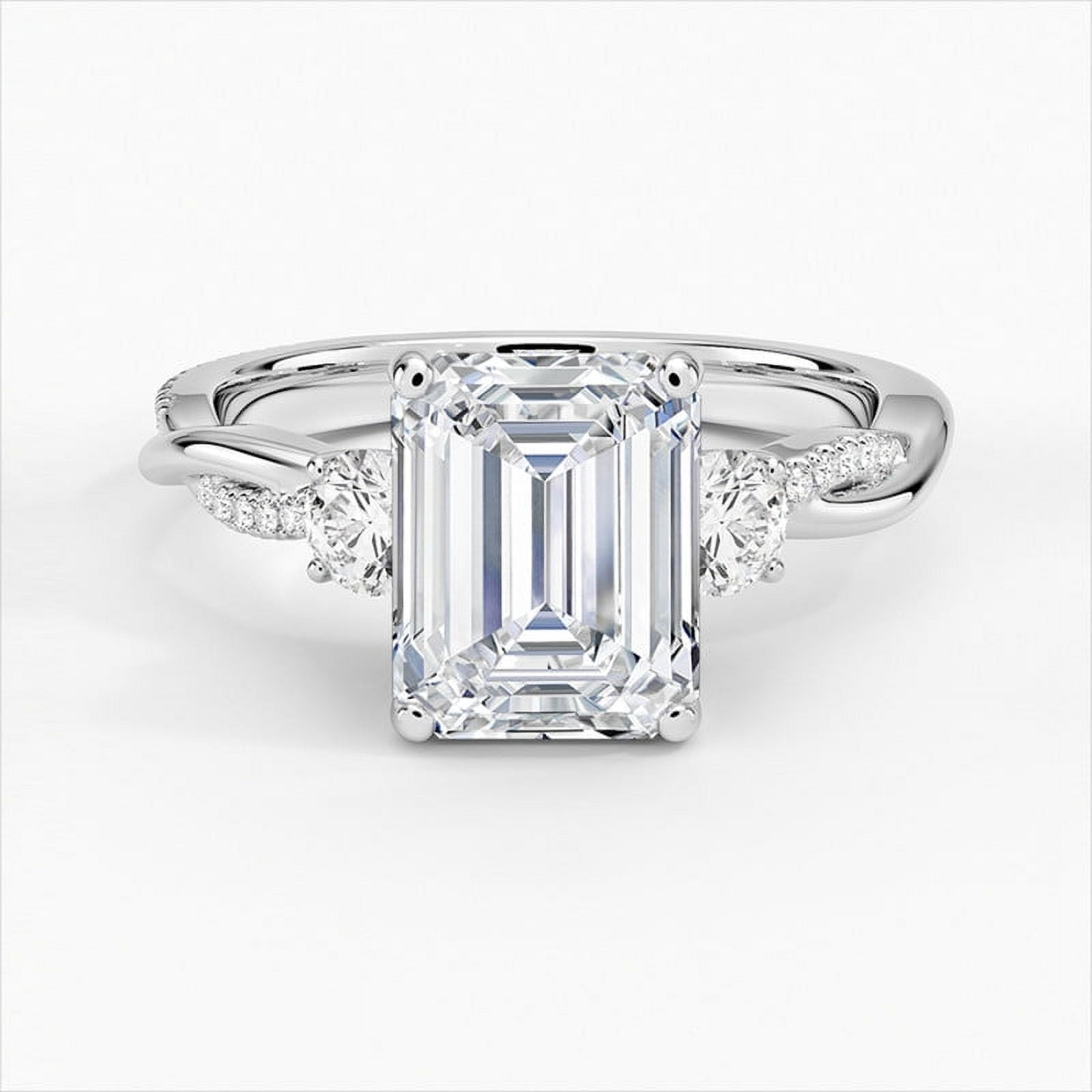 Elise Jewelry 2.09 Ct Emerald Cut Moissanite Engagement Ring - Crafted ...