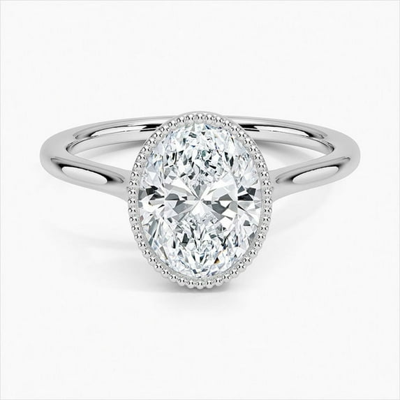 Elise Jewelry 2.1 Ct Oval Cut Ring - Fashioned in 14K White Gold Pated ...