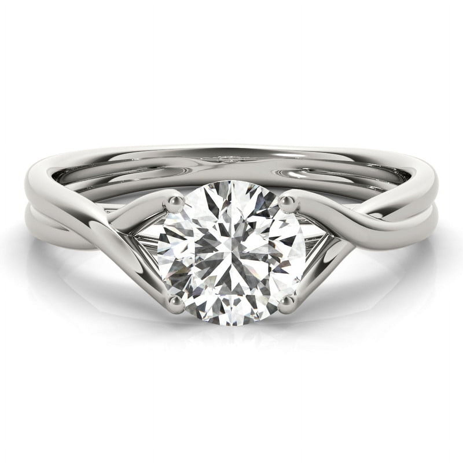 Elise Jewelry Round Cut 1.46 Ct Lab Created Moissanite Engagement Ring - 14K White Gold Plated ...