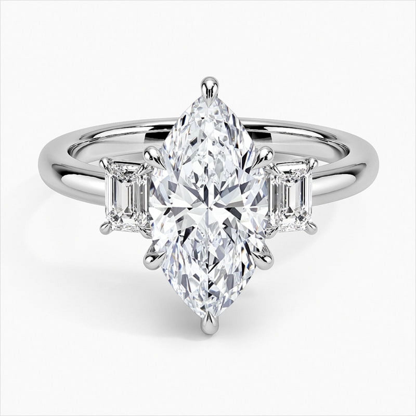 Elise Jewelry Stamped 14K White Gold Plated 2.21 Ct Marquise Cut ...
