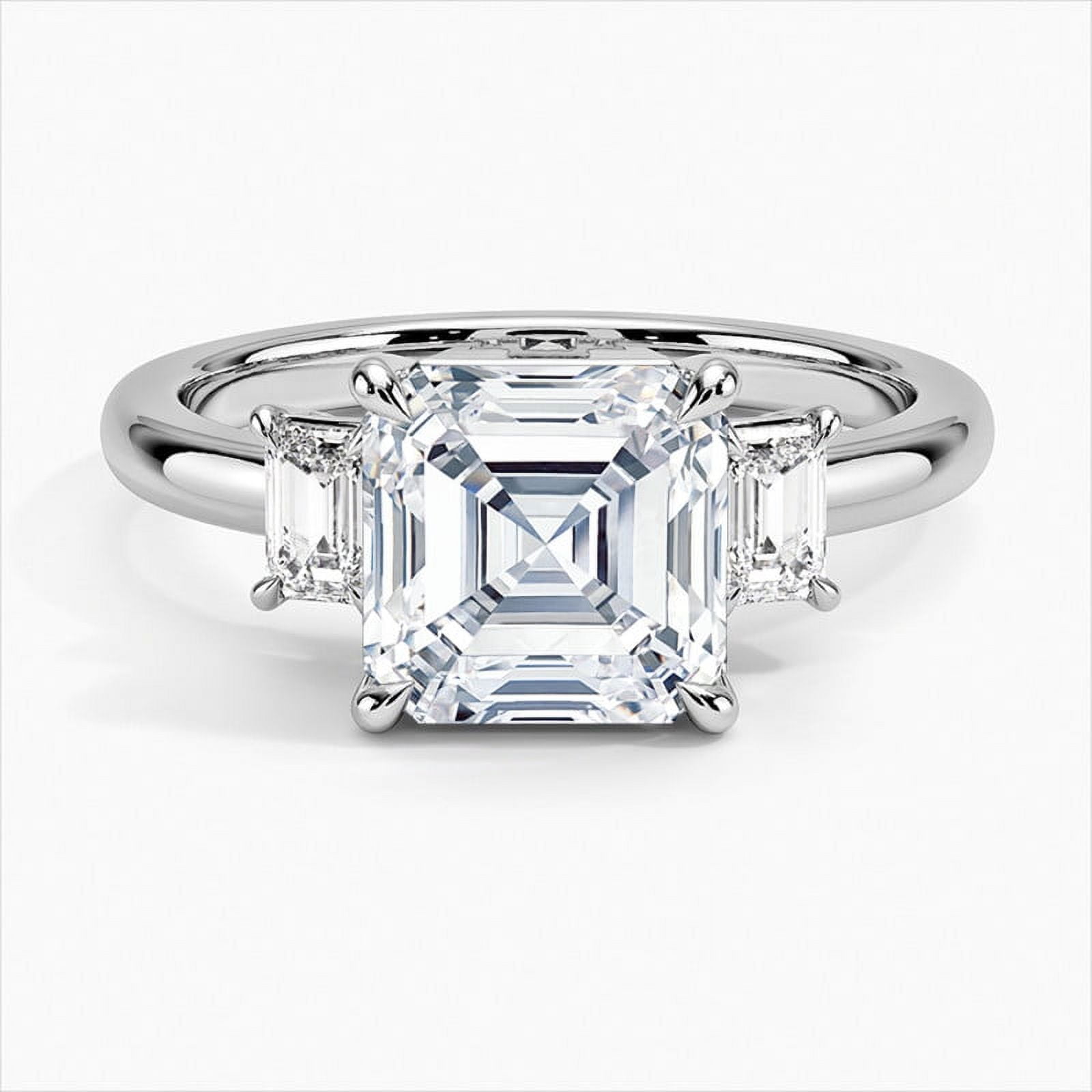 Elise Jewelry Stamped 14K White Gold Plated 2.5 Ct Asscher Cut ...