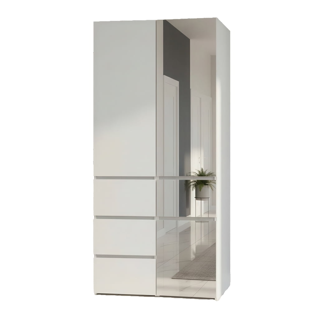 Elise Modular Wood Closet System with Mirror in White - Walmart.com