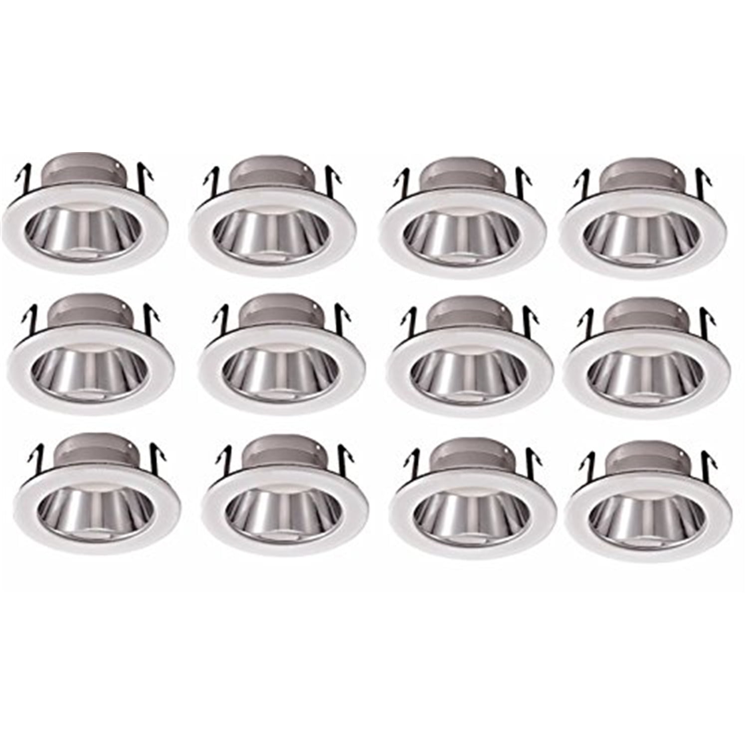 Elitco Lighting 4" Round Metal Recessed LED Light in Matte White (Set ...
