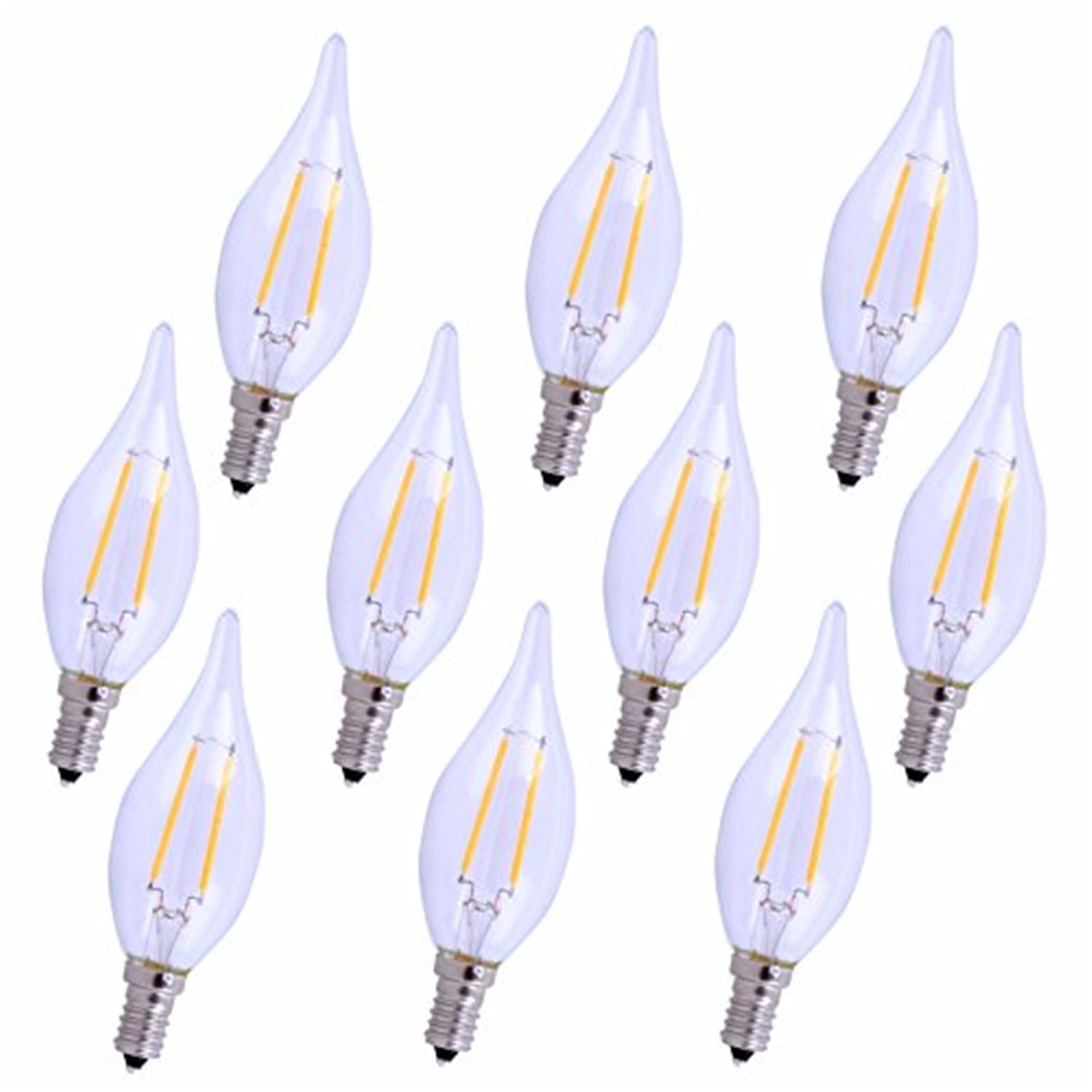 Elitco Lighting Odeya 4.11" 2.5W 5000K Clear Glass LED Light Bulb (Set ...