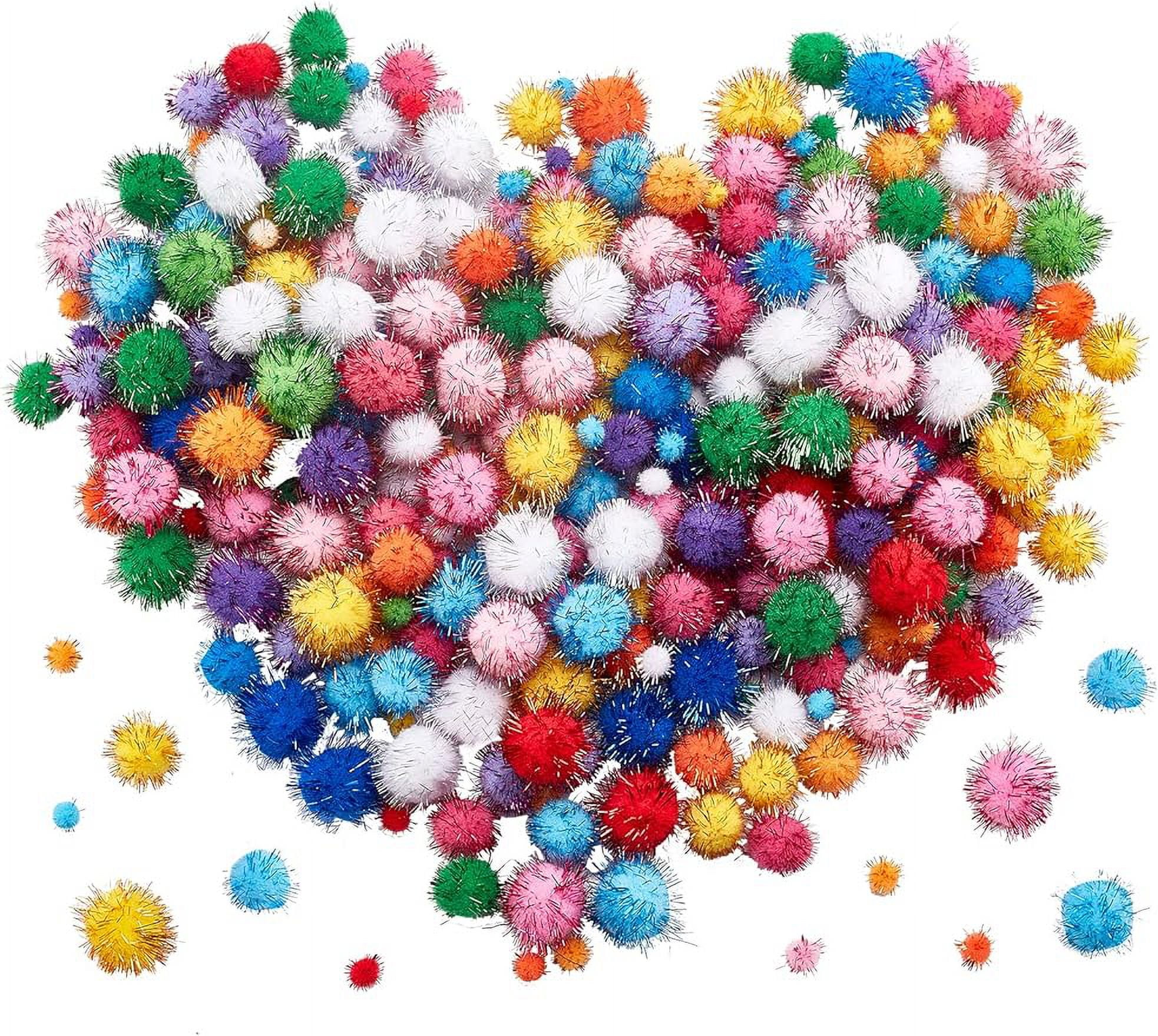 Elite 360 Pcs Assorted Pompoms Multicolor Arts and Crafts Fuzzy Pom ...