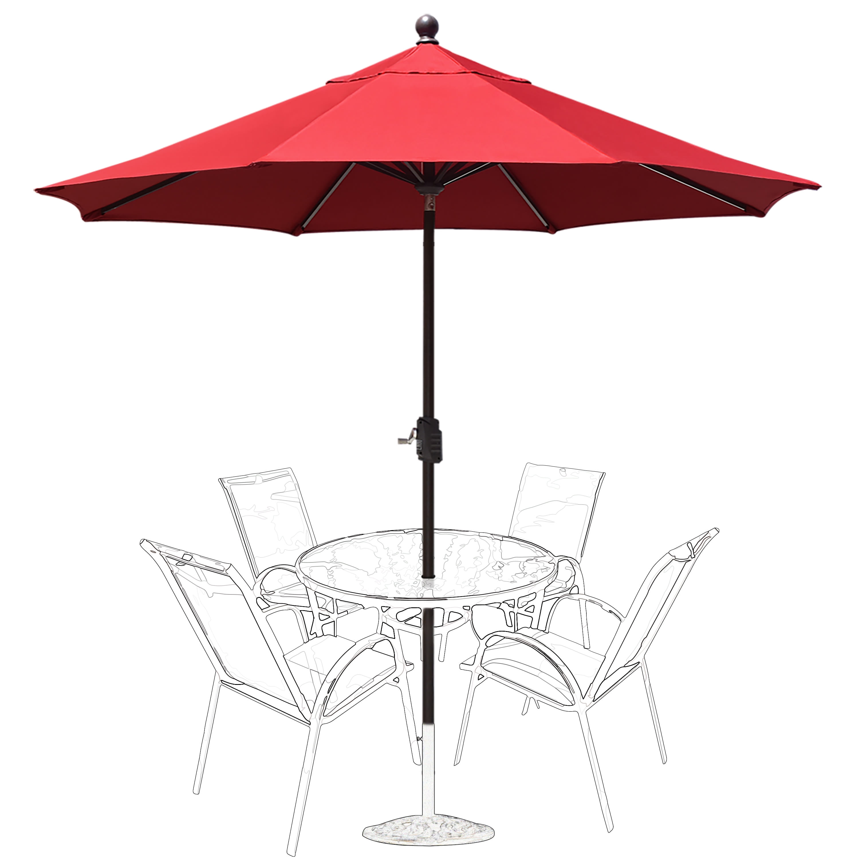 EliteShade 9Ft Market Umbrella Patio Outdoor Table Umbrella with ...