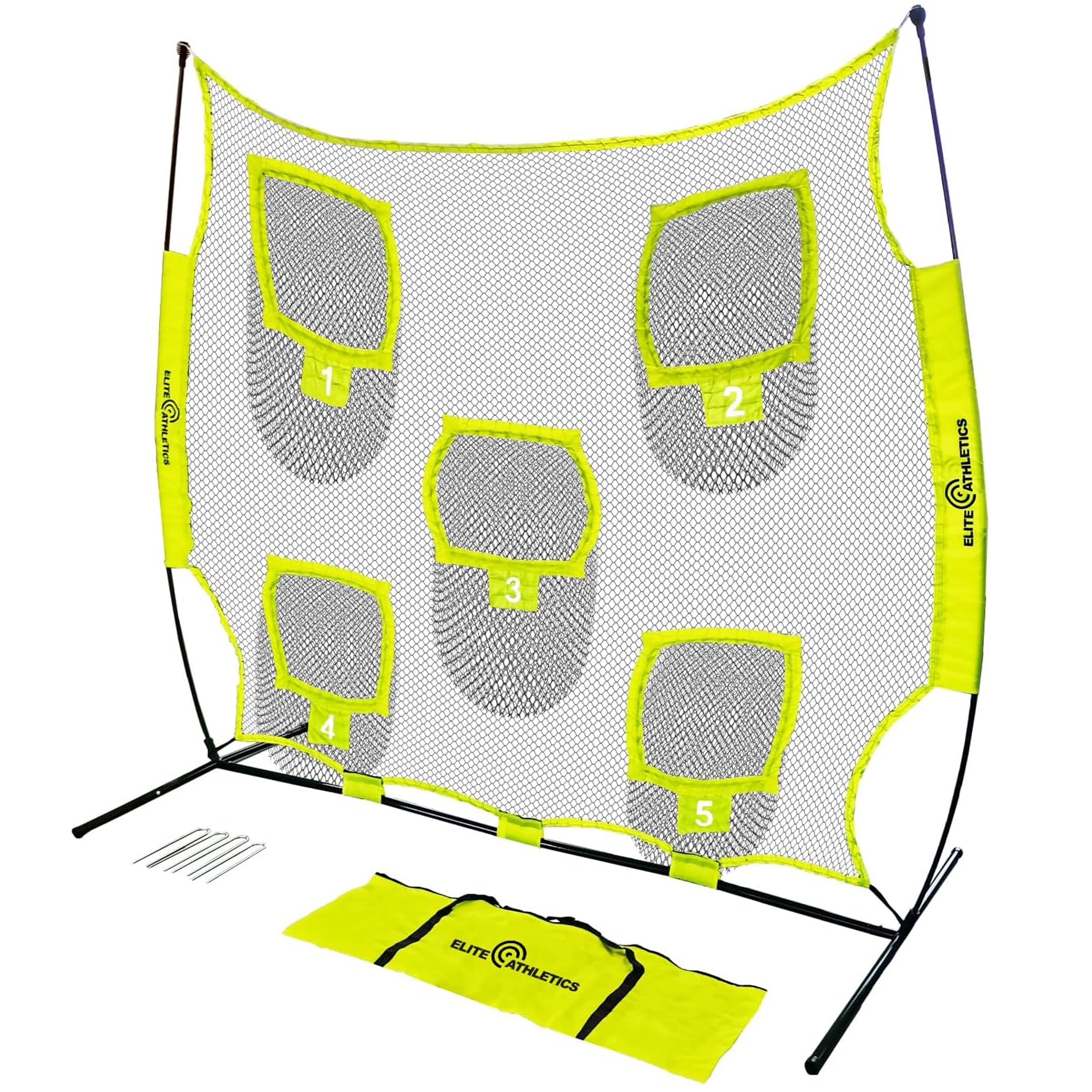 Elite Athletics 7' x 7' Football Practice Throwing Net with 5 Targets ...