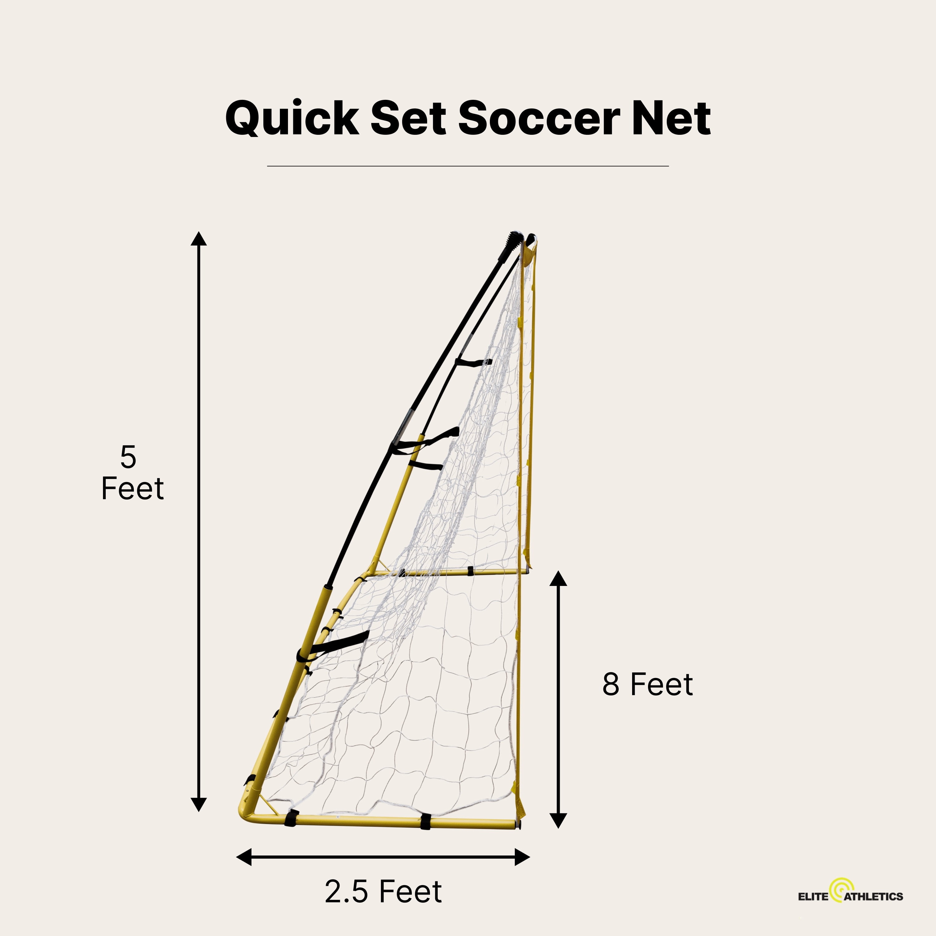 Elite Athletics 8' x 5' Quick Set Portable Soccer Goal and Net ...