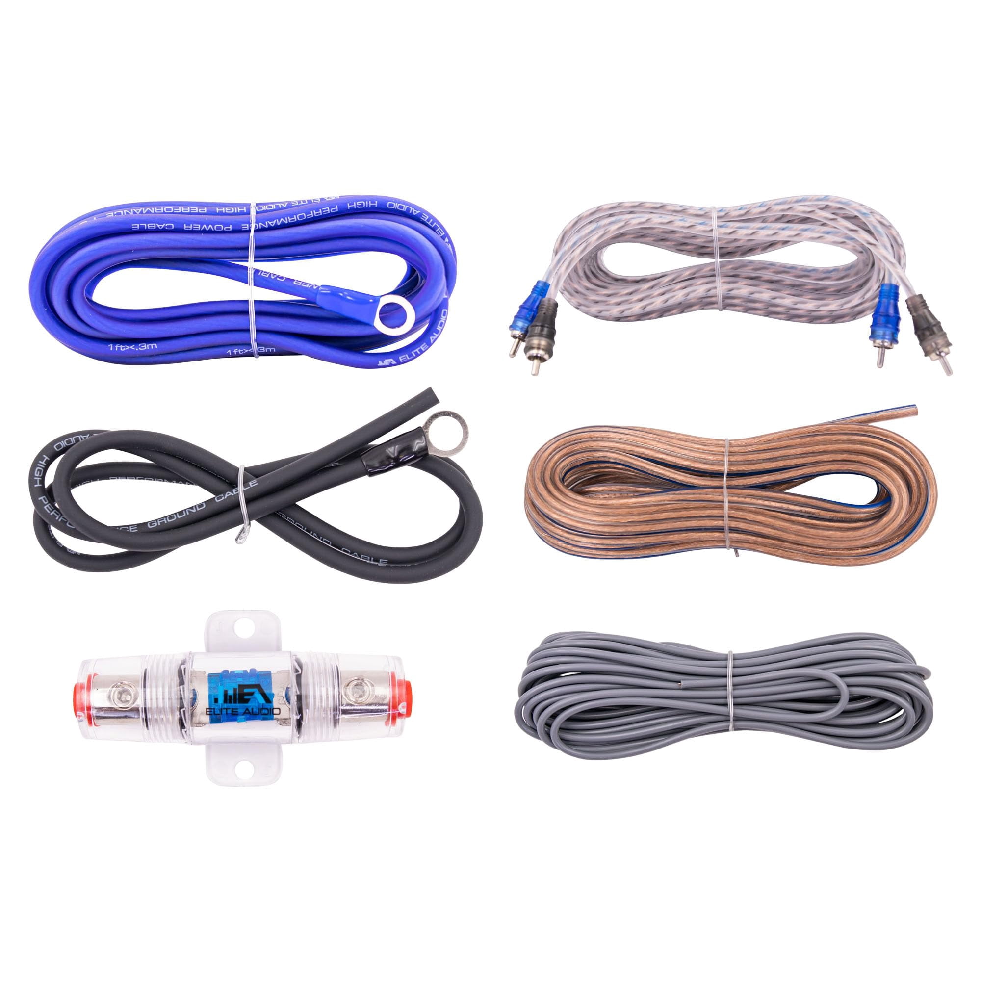 Elite Audio EA-OB08G 8-Gauge Complete Car Amplifier Installation Wiring ...