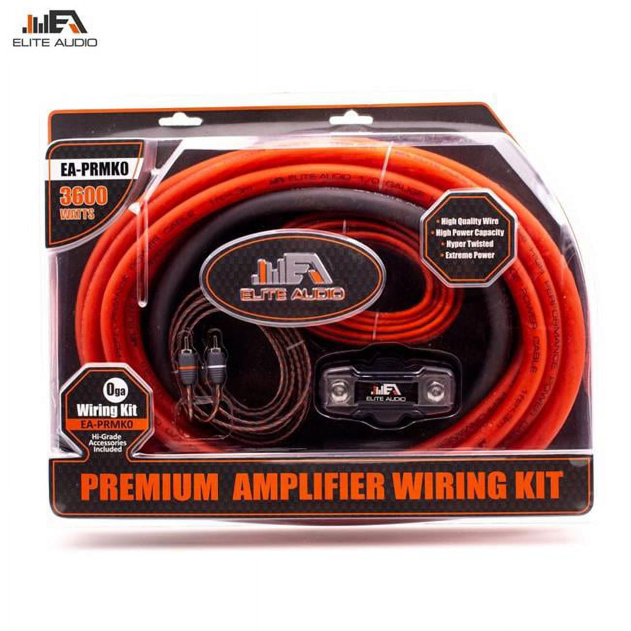 Elite Audio EA-PRMK0 - Premium 0 Gauge Power Amp Installation Kit with ...