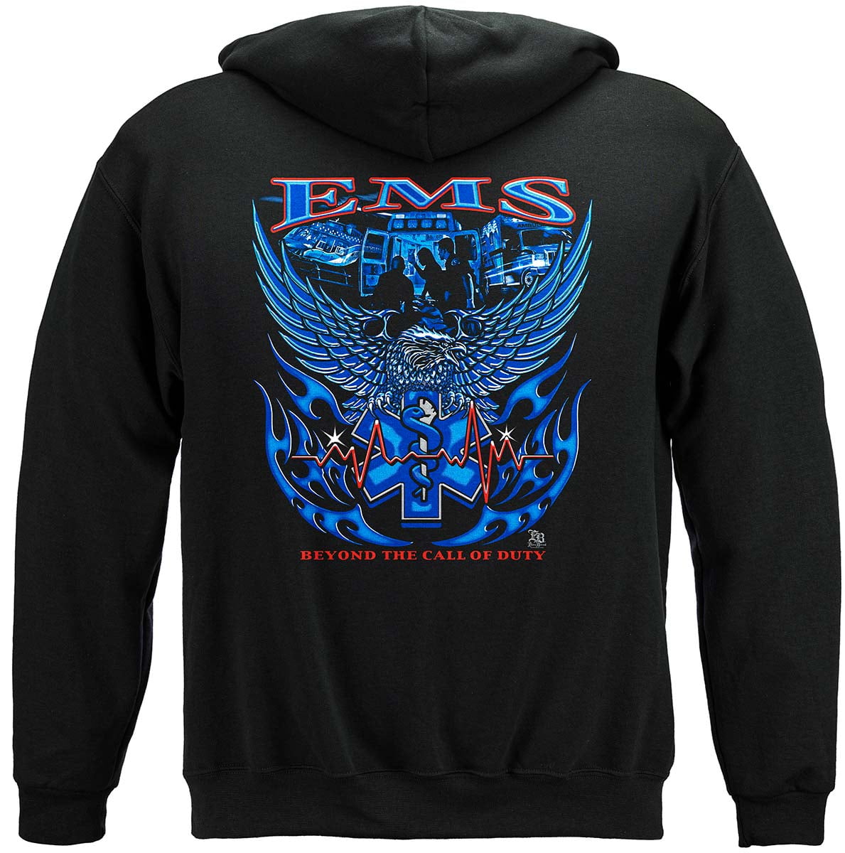 Elite Breed EMS Eagle EMT 8oz 50/50 Black Hooded Sweat Shirt X-Large ...
